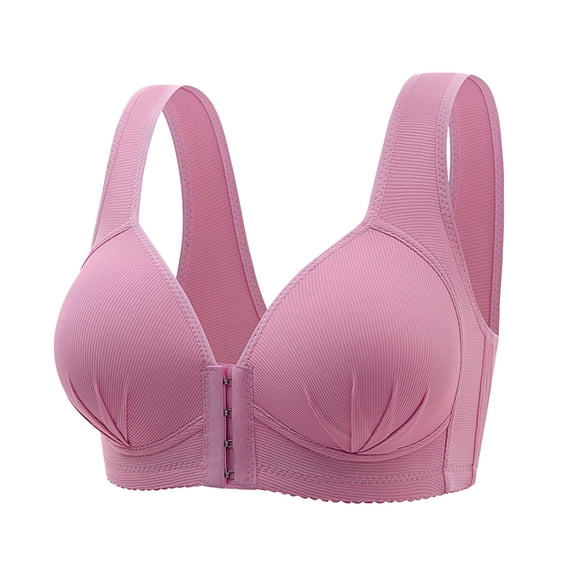 Bras for Women Bra Women's Front Buckle Lace Edge Seamless Gathering ...