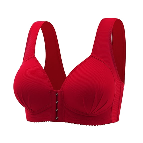 Bras for Women Bra Women's Front Buckle Lace Edge Seamless Gathering ...