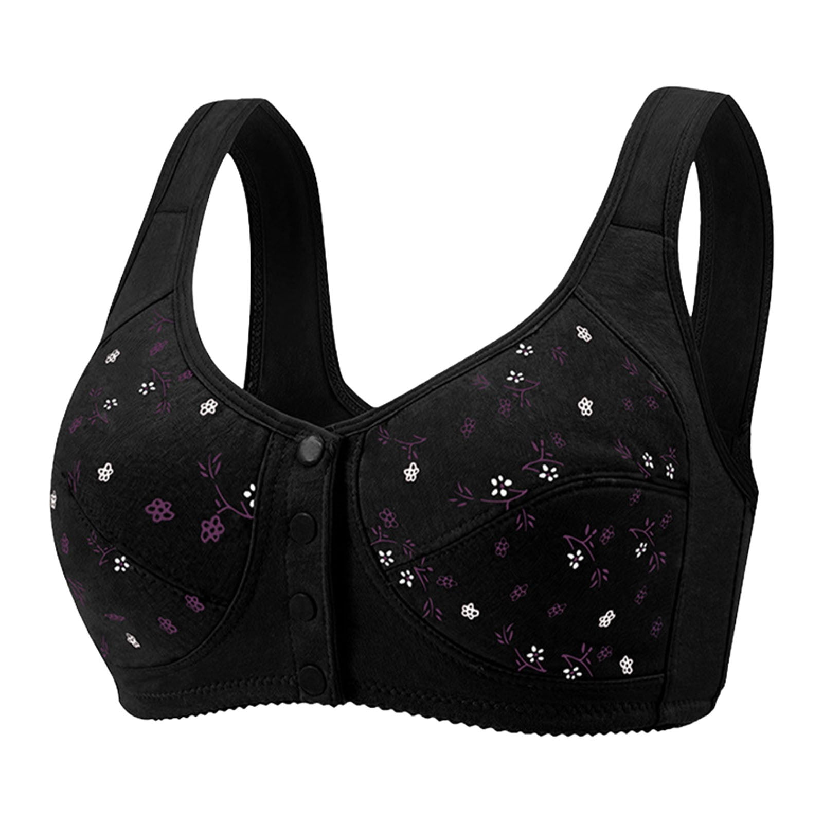 Bras for Women Bralettes Full Cup Print Thin Plus Size Front Button ...