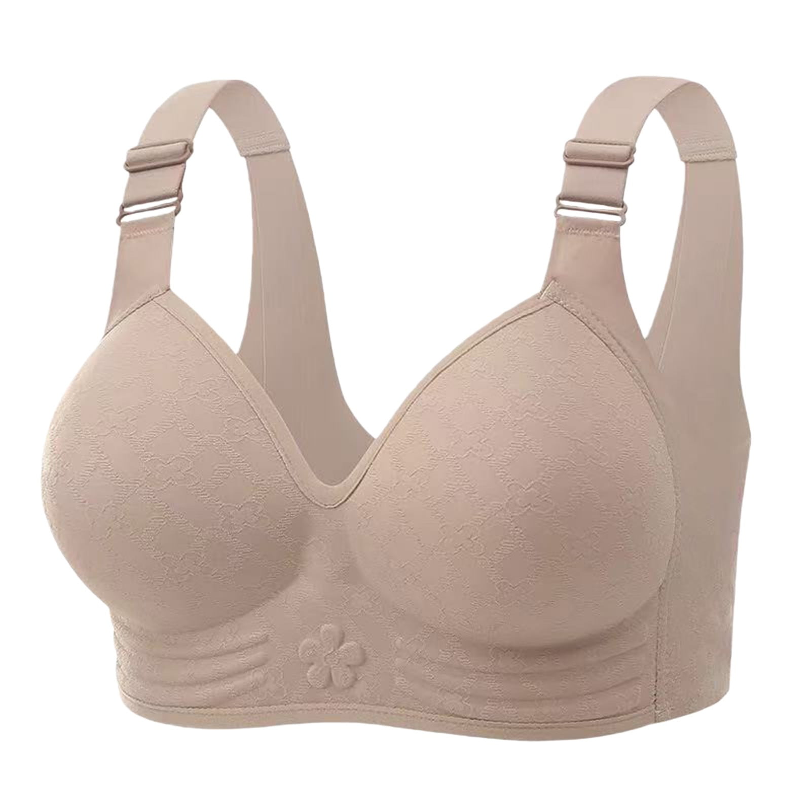 Bras for Women Coffee Polyester,Spandex Wireless Supportive Full ...