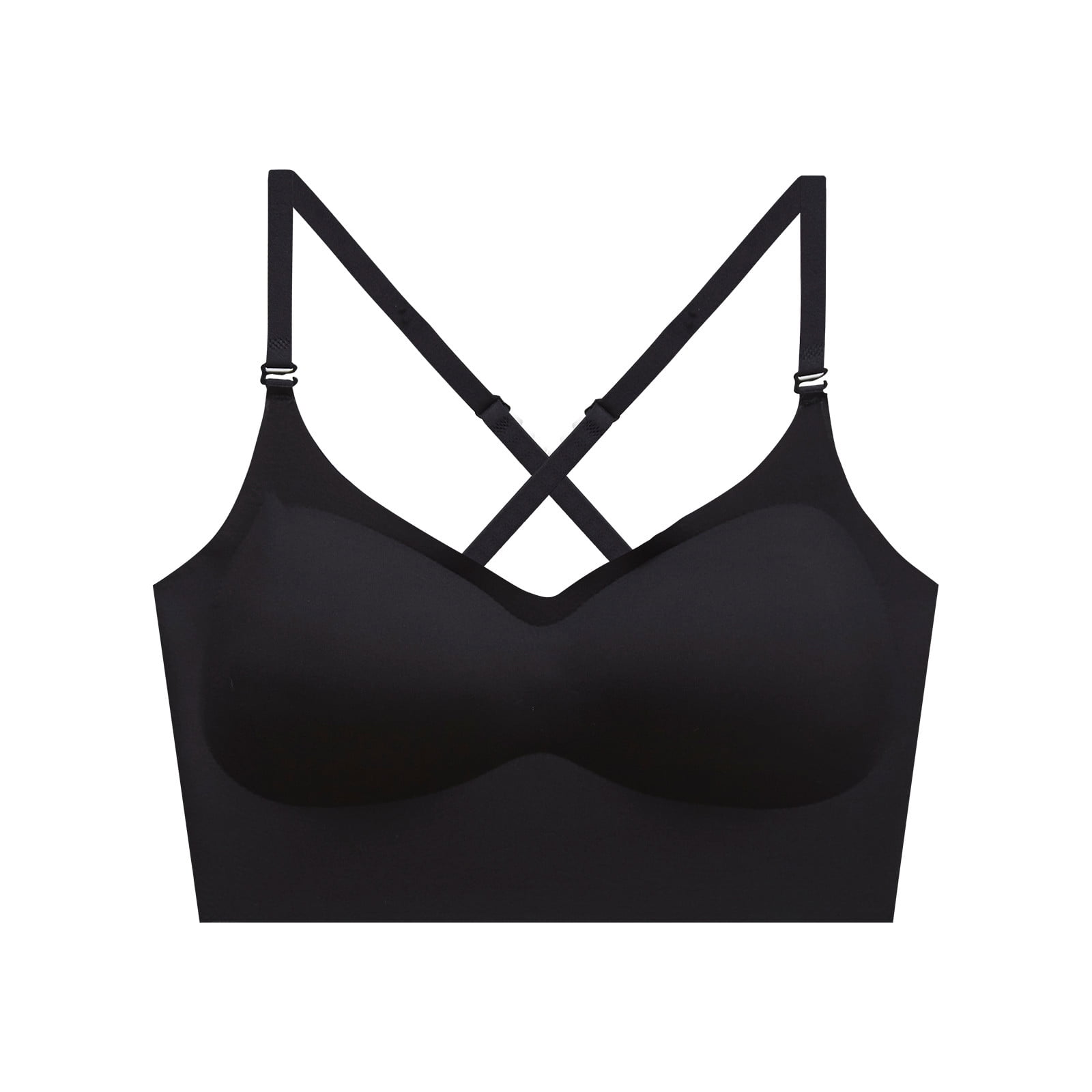 Bras for Women Comfort Seamless Bra, Cross Back Adjustable Bralette Bra ...