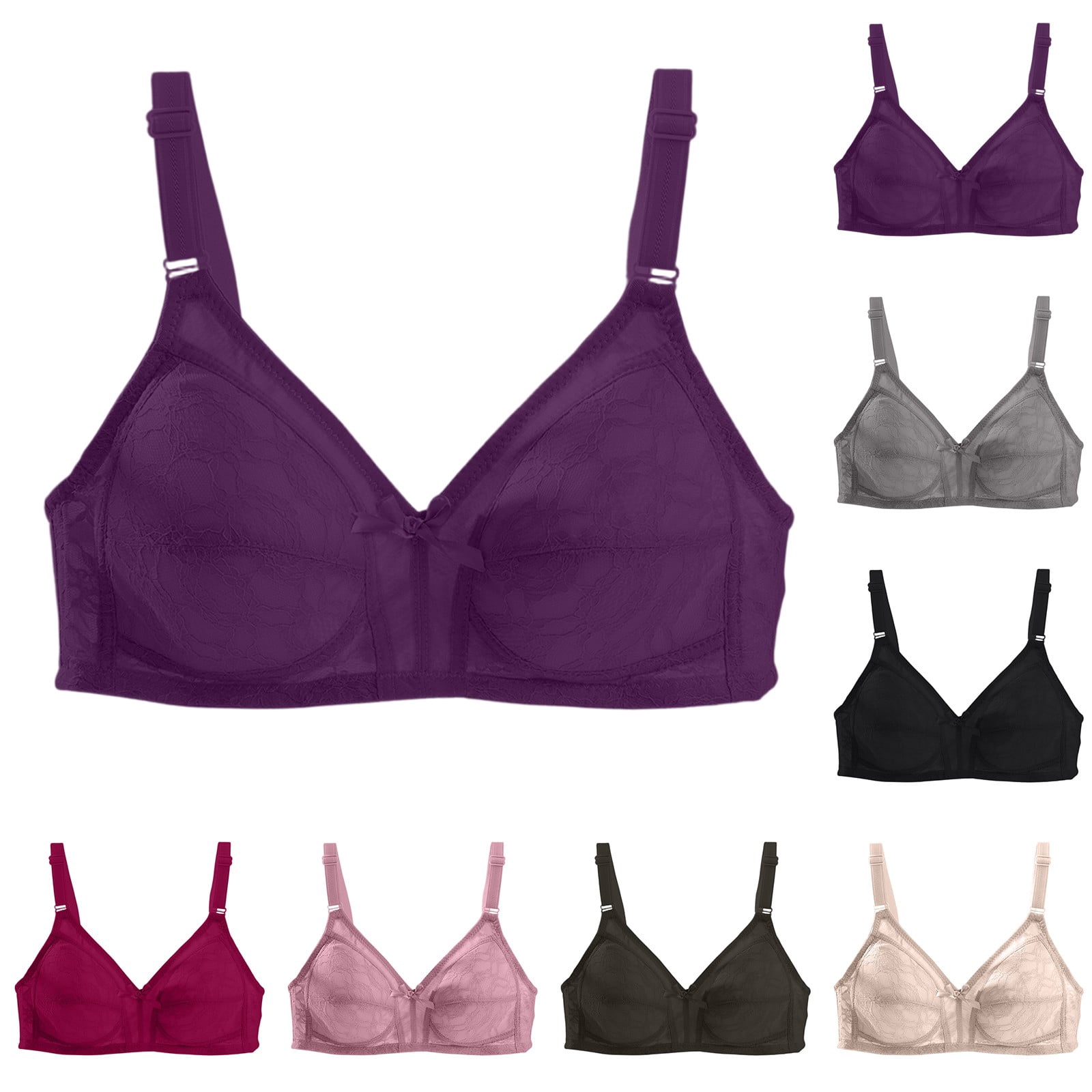 Bras for Women Cute Bra Adjustable Straps Push Up Full Coverage ...