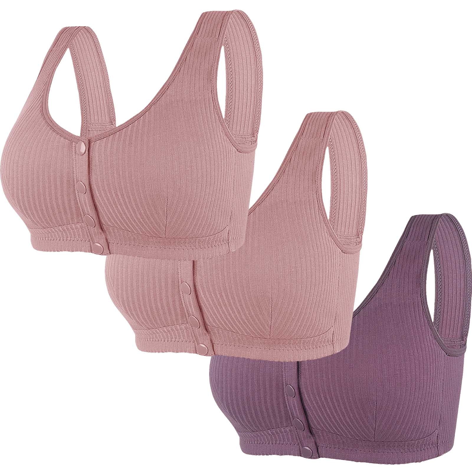 Bras for Women DYTTDG 3 Pack Women's Plus Size Cotton Wireless Wide ...