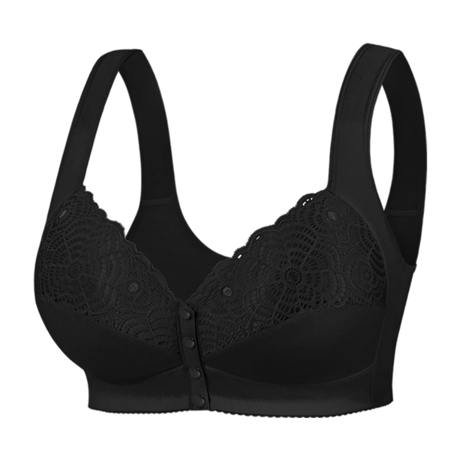 Bras for Women,Elderly Plus Size Front Closure Bra Wireless Support ...