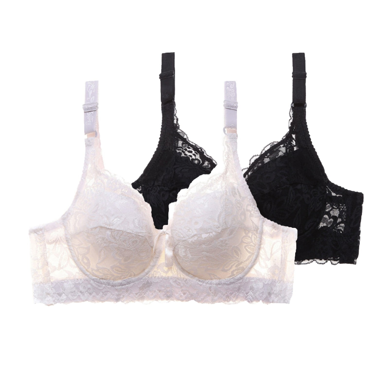 Bras for Women Elegant Lace Gathered Bra for Women with Adjustable ...