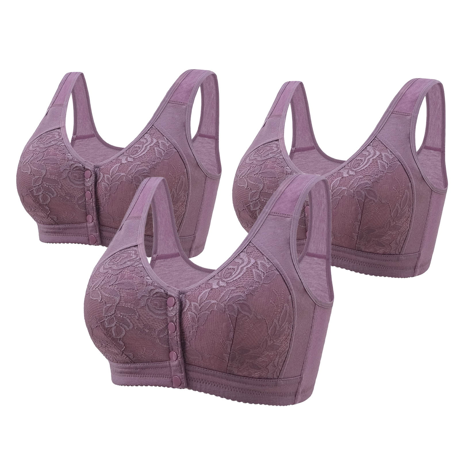 Bras for Women Embroidery Front Button Large Size Underwear Bra Without ...