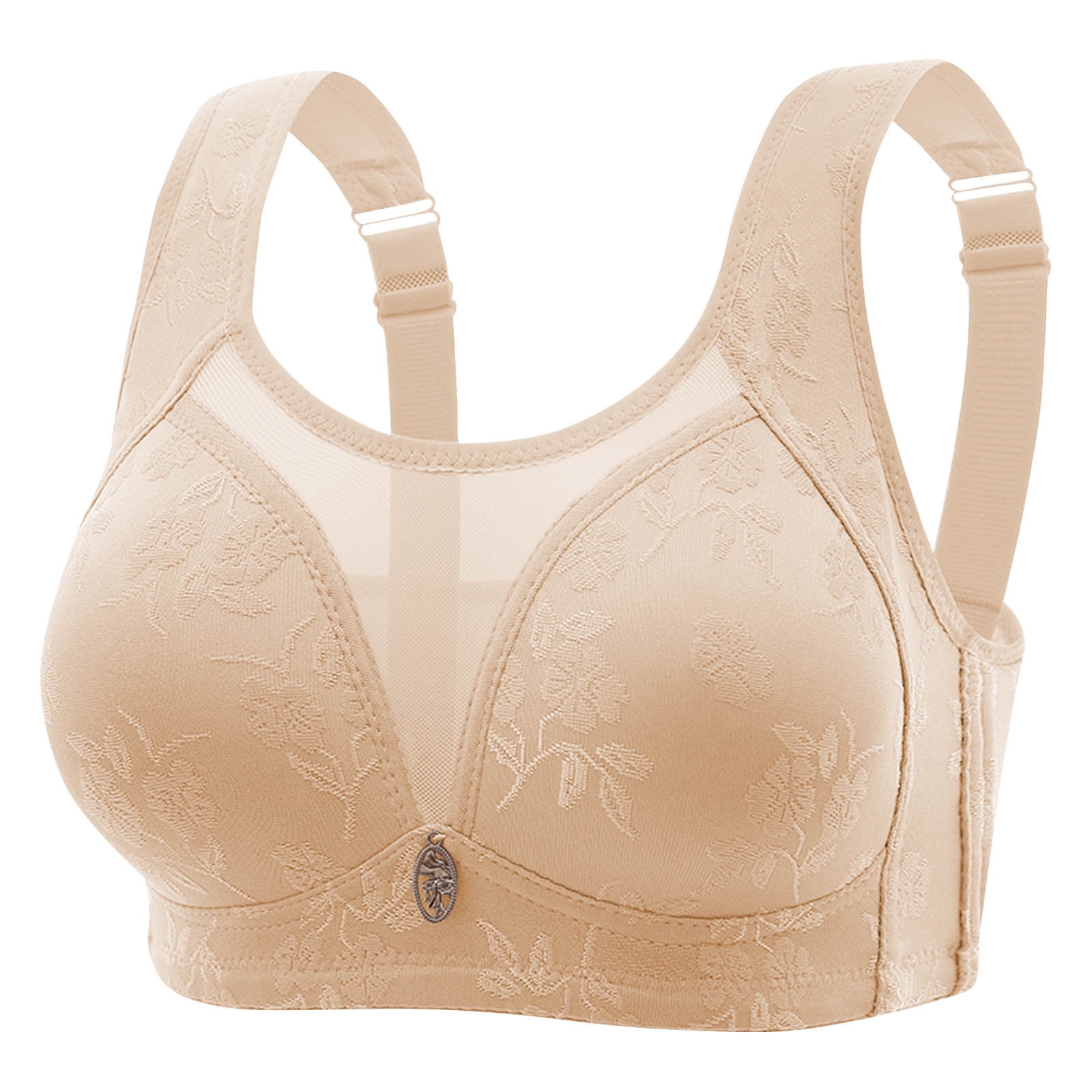 Bras for Women Embroidery Thin Style Ventilate Back Buckle Bra Without ...