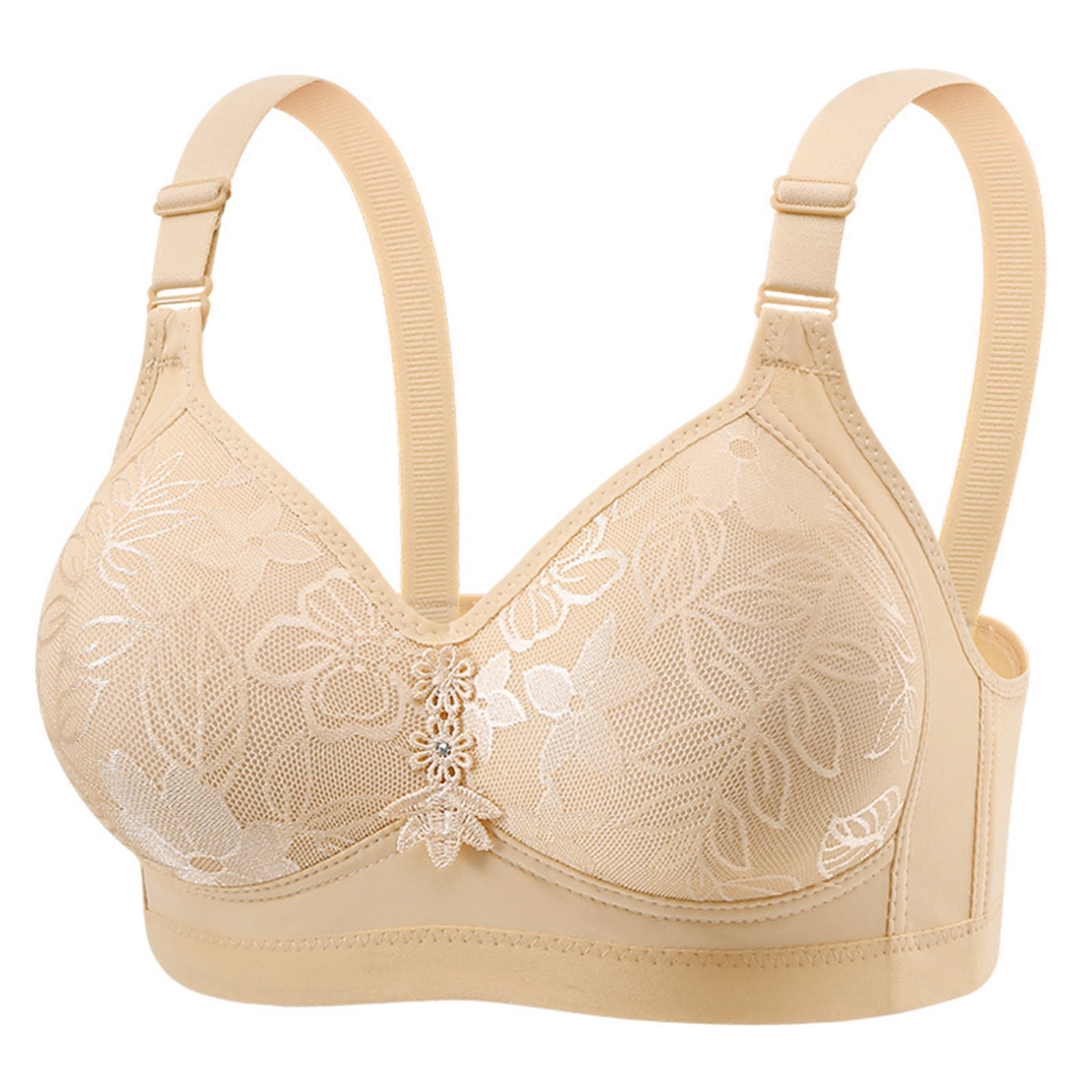 Bras for Women Embroidery Thin Style Ventilate Large Size Bra Without ...