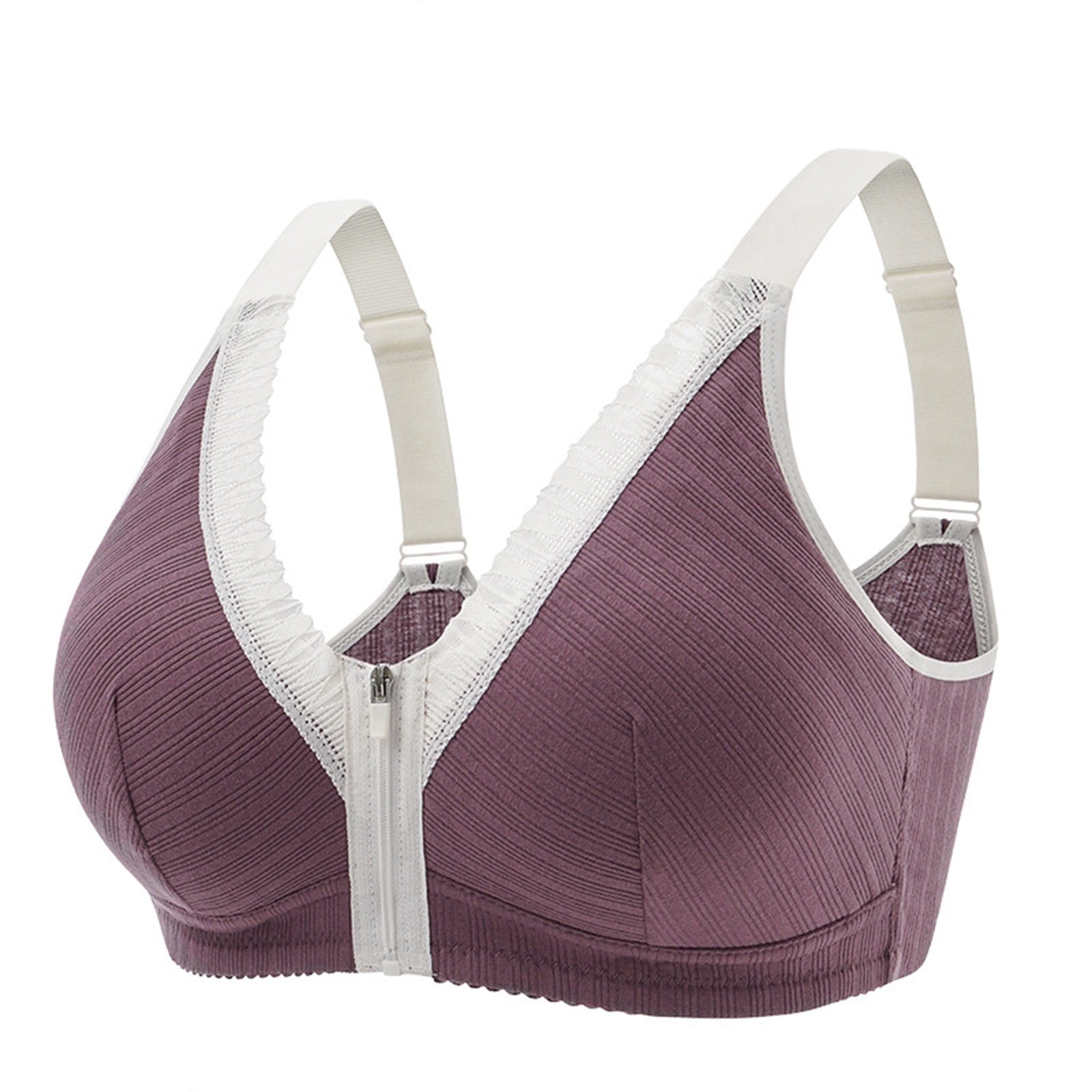 Bras for Women Fashion Front Zipper Ringless Underwear Plus Size ...