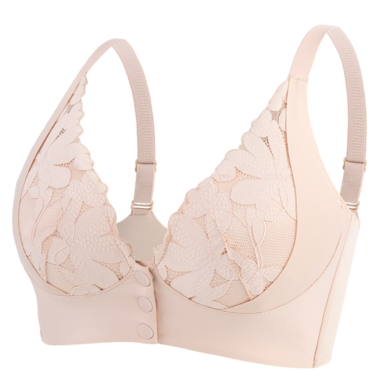 Bras for Women,Fashion Lace Front Closure Seamless Underwire Bra with ...