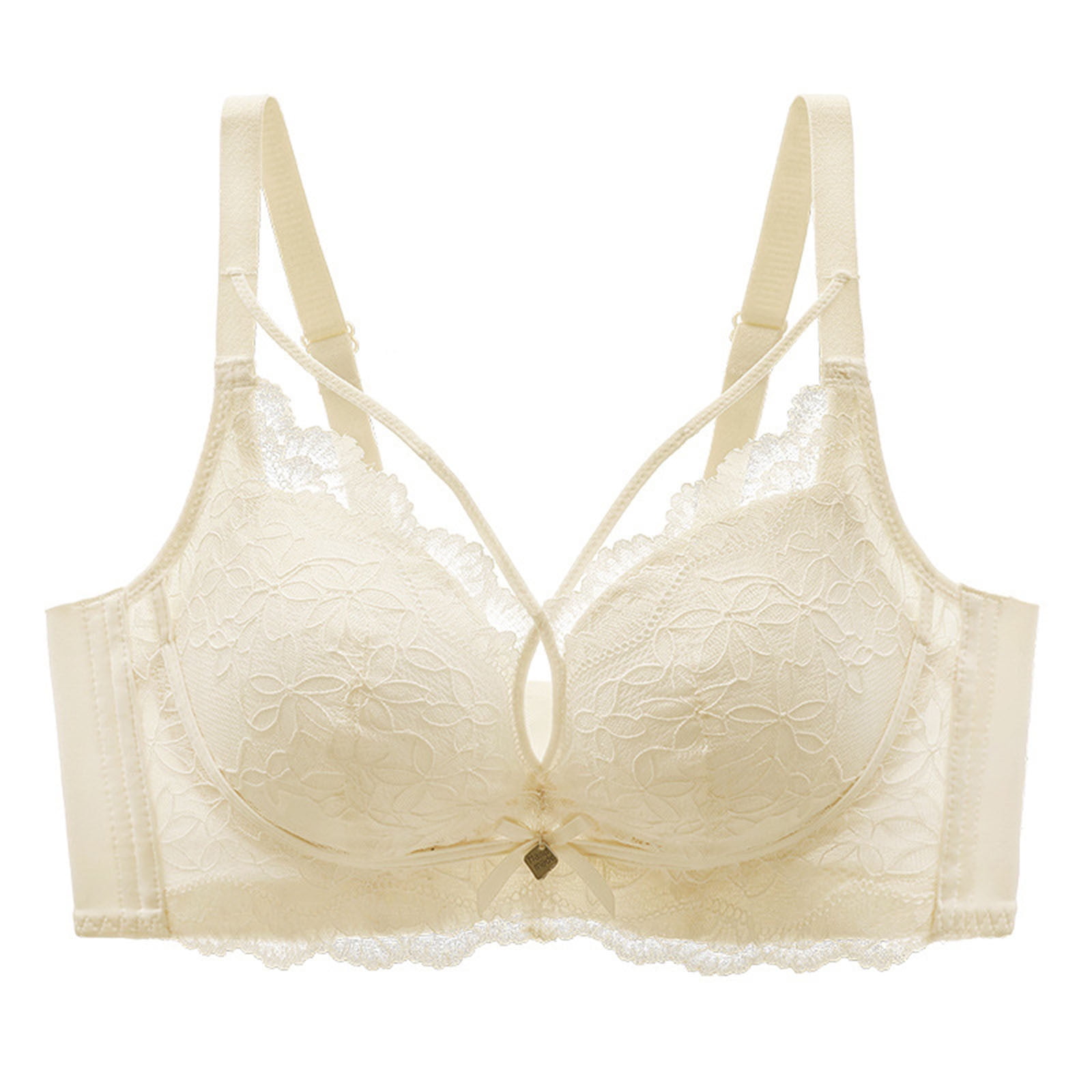 Bras for Women Floral Lace Embriodery Push Up Full Coverage Seamless ...