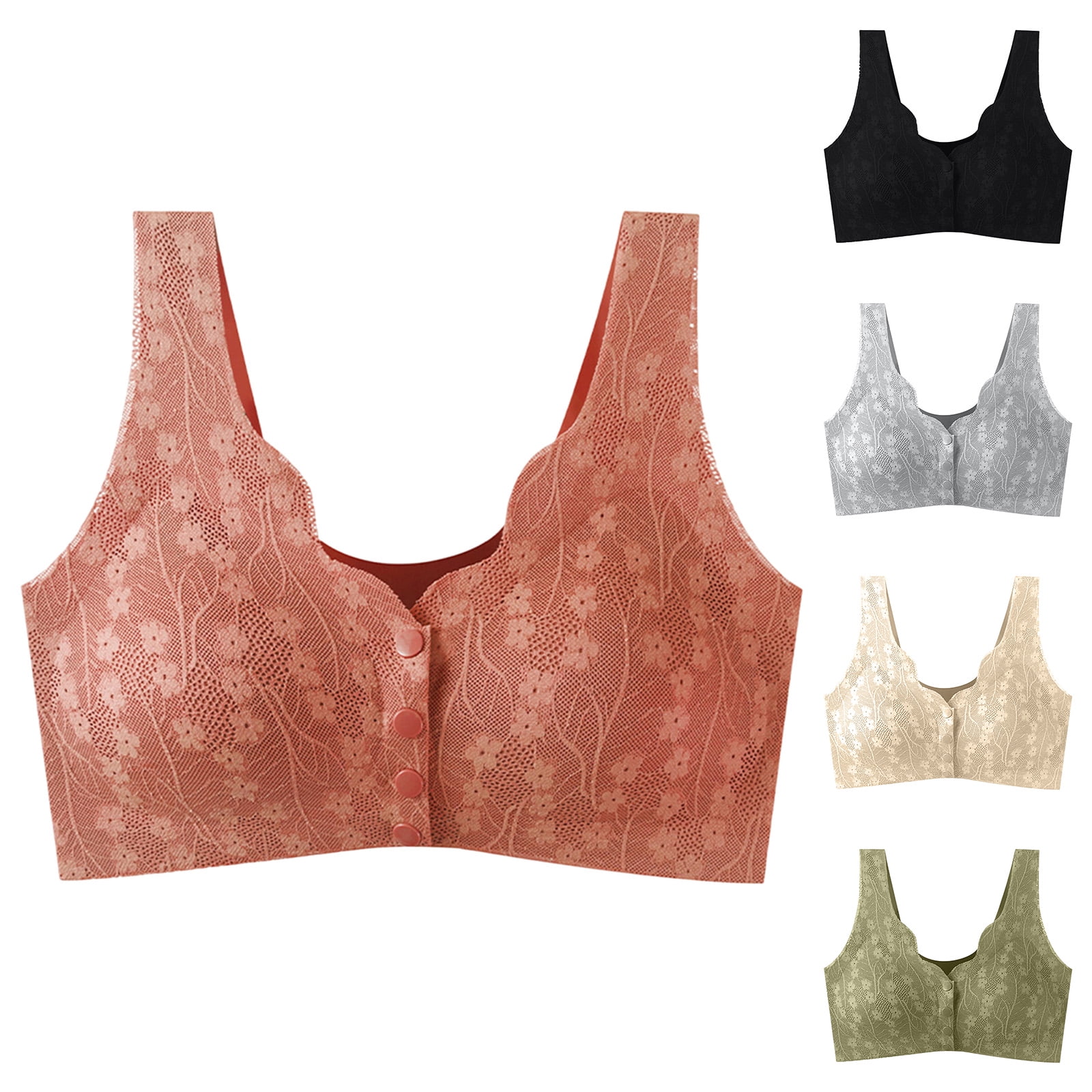 Bras for Women Front Closure 2025 No Underwire Mastectomy Bra, Full ...