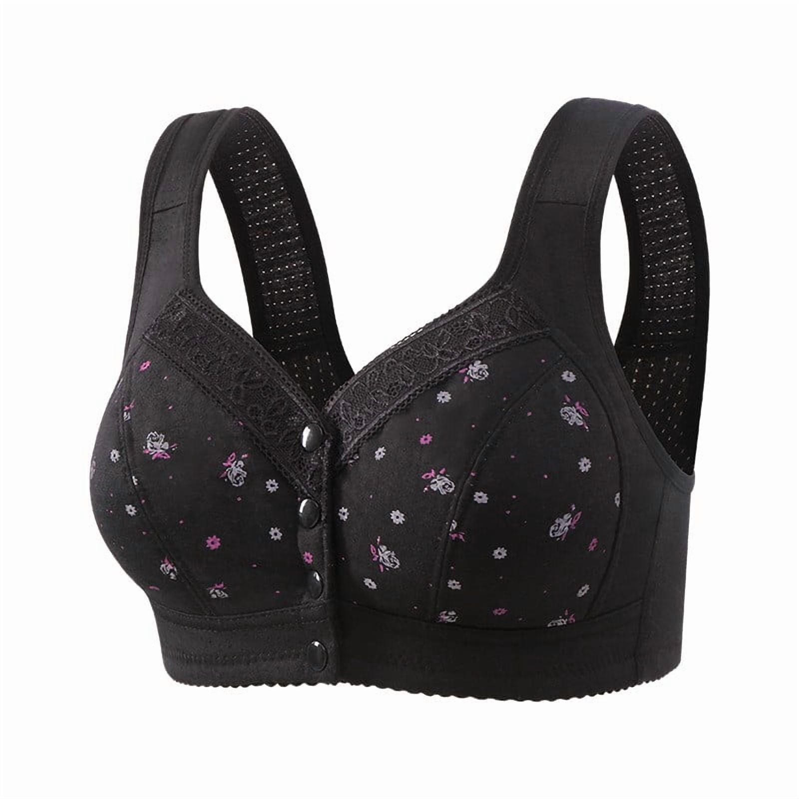 Bras for Women Front Closure, Cute Floral Print, Full Coverage Bras, No ...