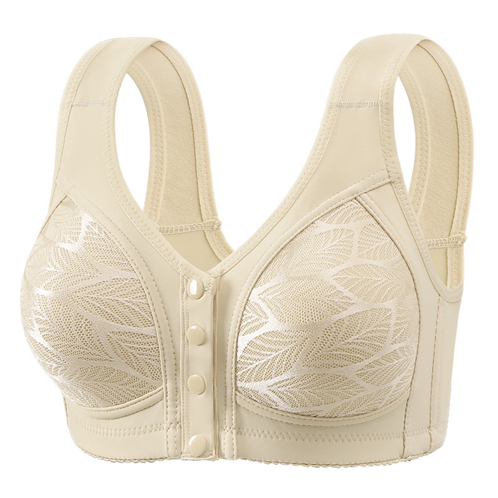 Bras for Women Full Coverage Front Close Wireless Support Daily Bra Non Padded Soft Breathable ...