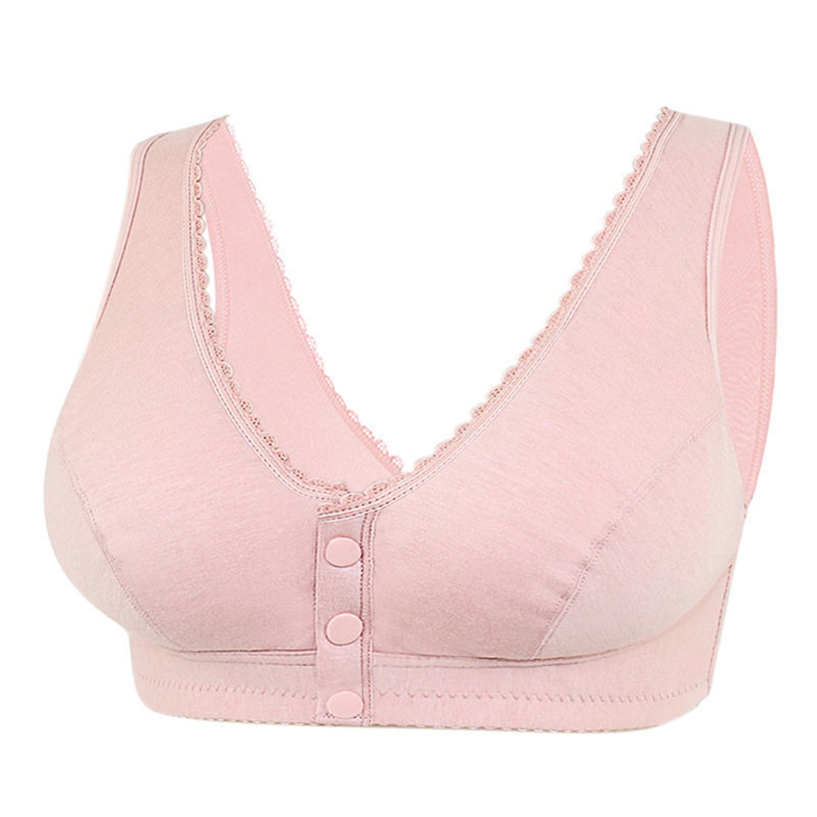 Bras for Women Full Coverage Older 2024 Convenient Front Closure Button ...