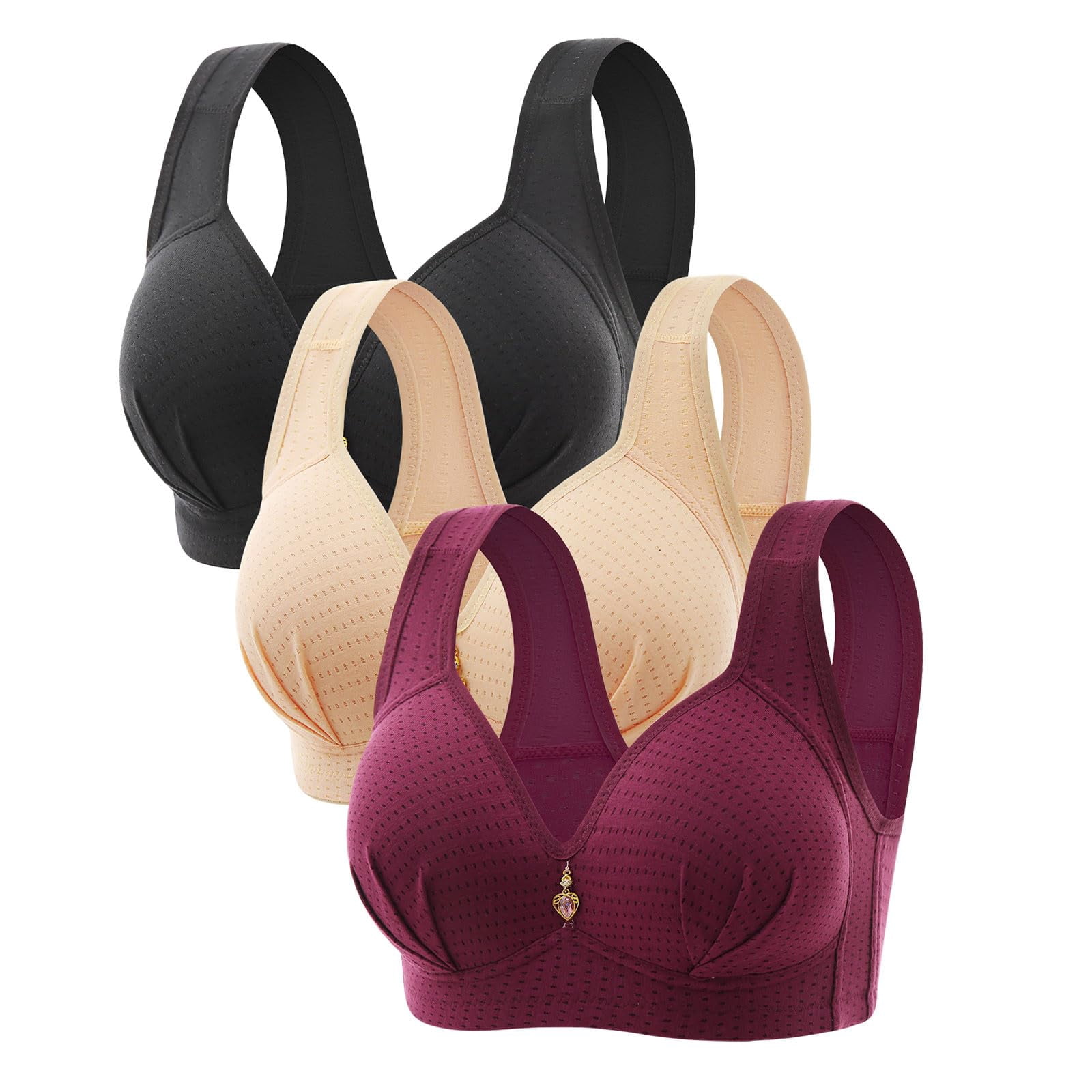 Bras for Women Full Coverage Push Up Bras Plus Size Wireless ...