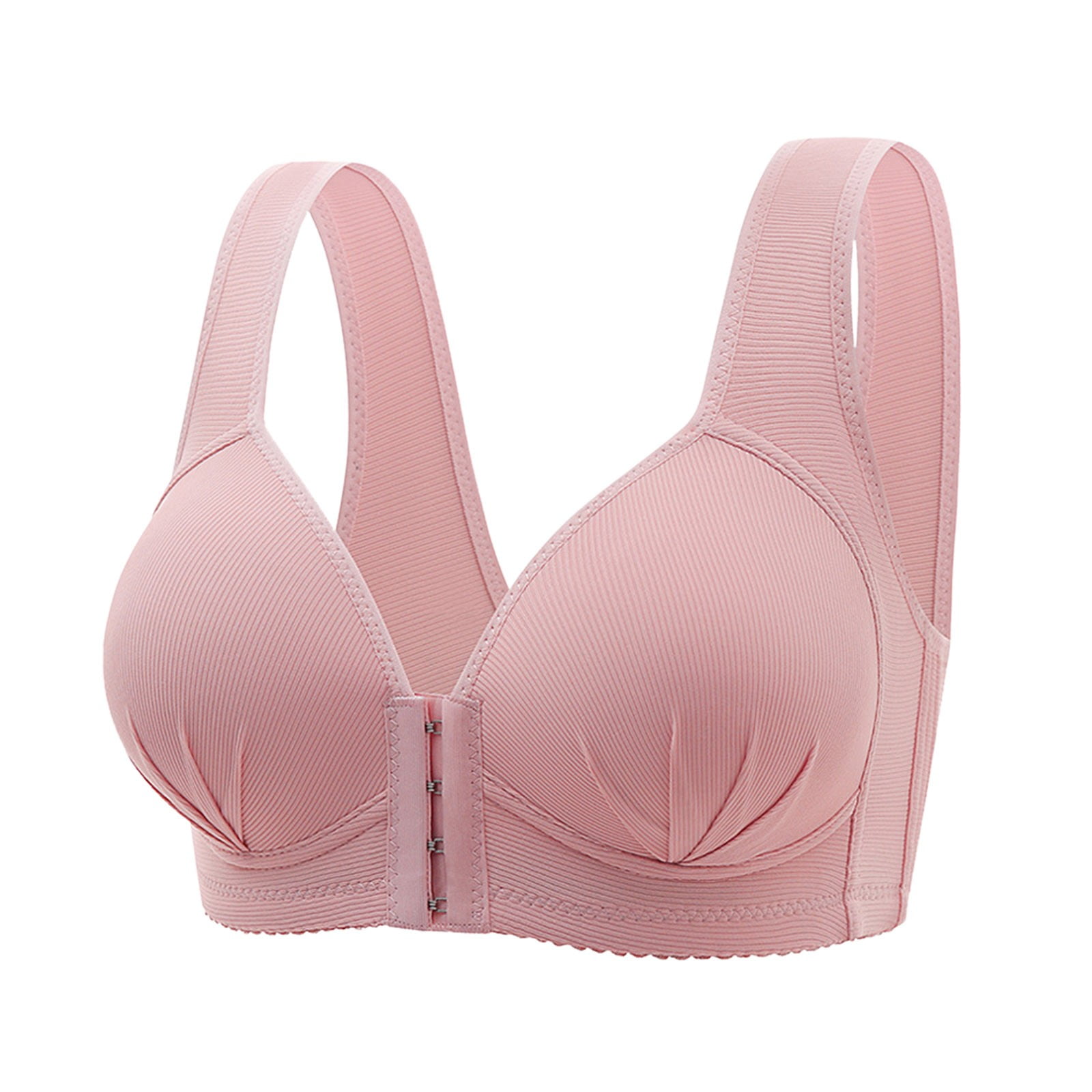 Bras for Women Full Coverage Solid Button Closure No Steel Ring Push Up ...