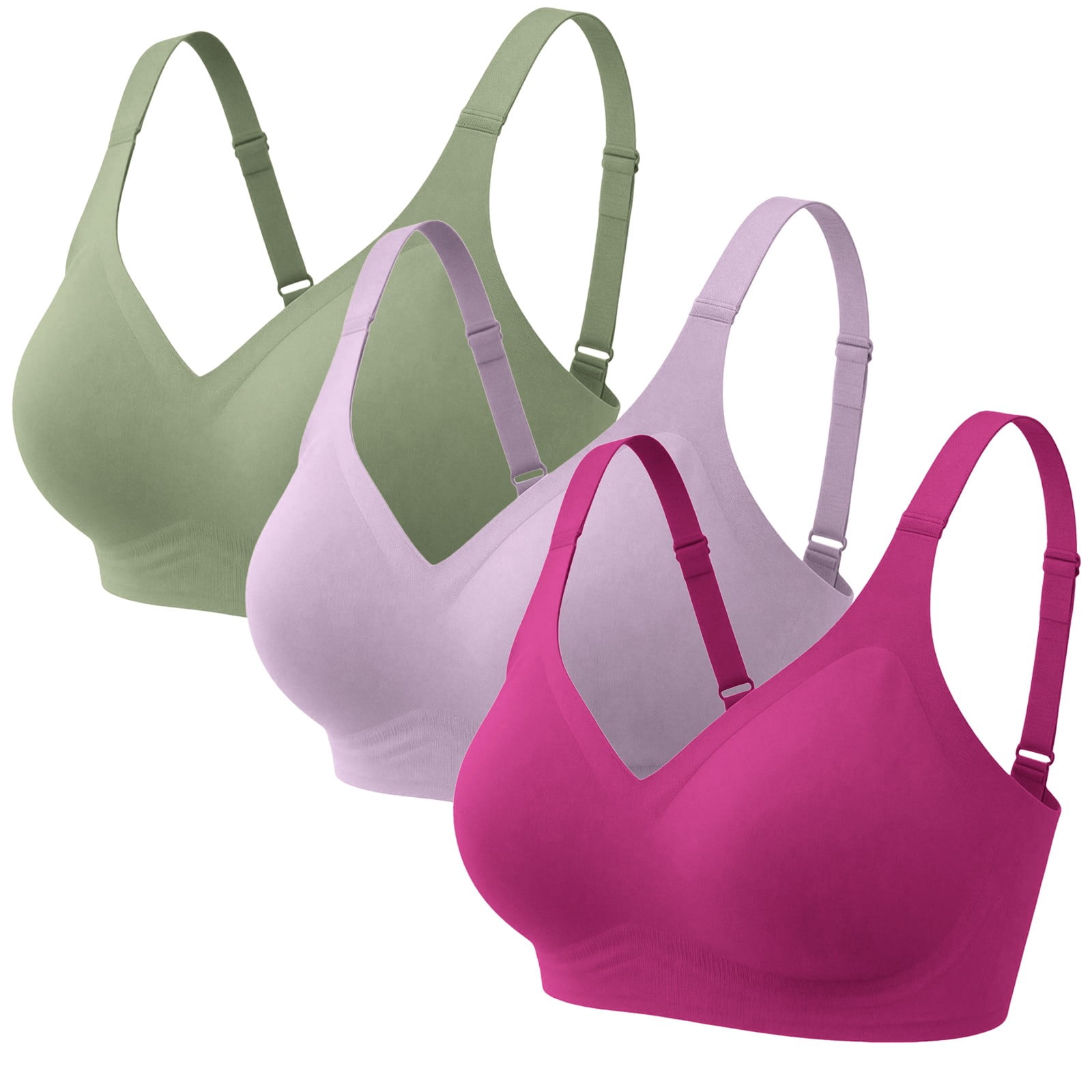 Bras for Women Full Coverage Wireless Soft Everyday No Show Comfortable ...