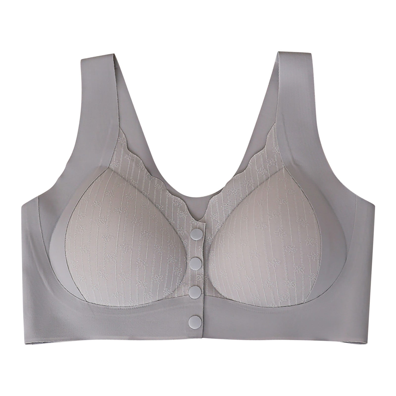 Bras for Women Grey Nylon,Spandex Fashionable Casual Front Button ...