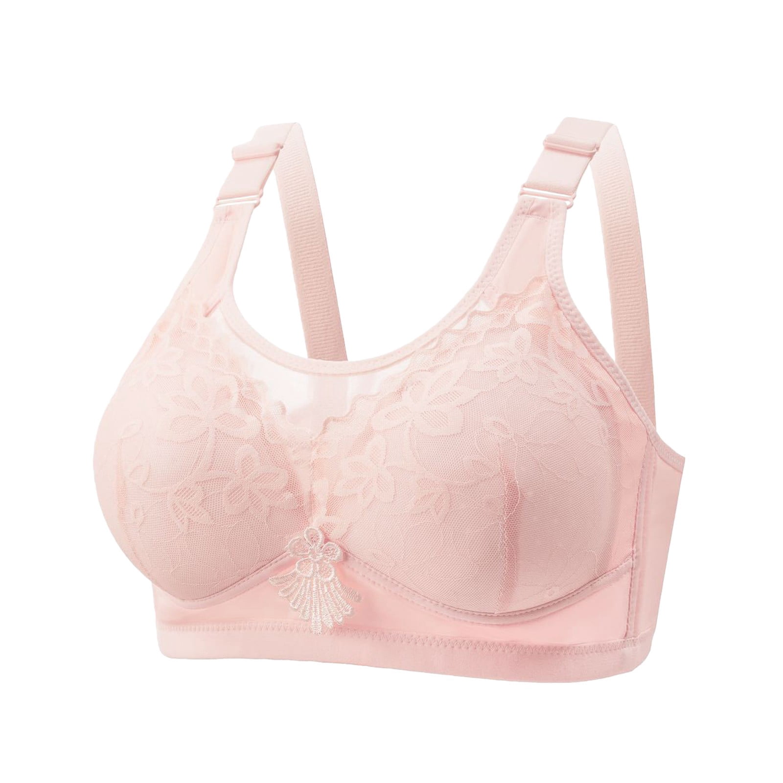 Bras for Women Light Pink Nylon,Spandex Wireless Supportive Full ...