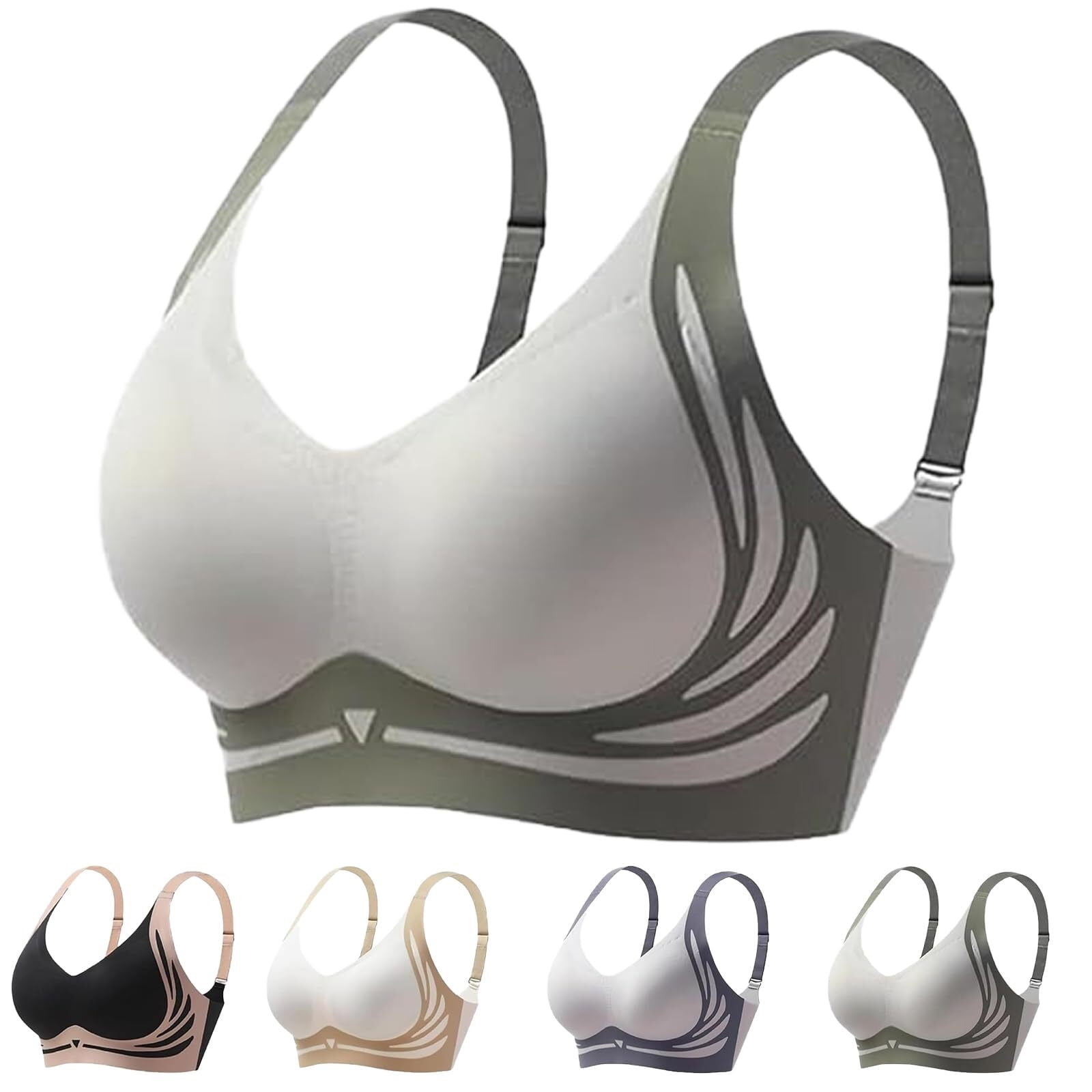 Bras for Women Lushfitting Powerful Push-up Seamless Bra Wireless Full ...