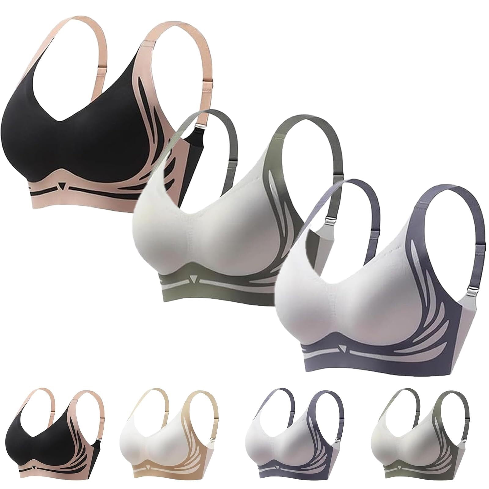 Bras for Women Lushfitting Powerful Push-up Seamless Bra Wireless Full ...
