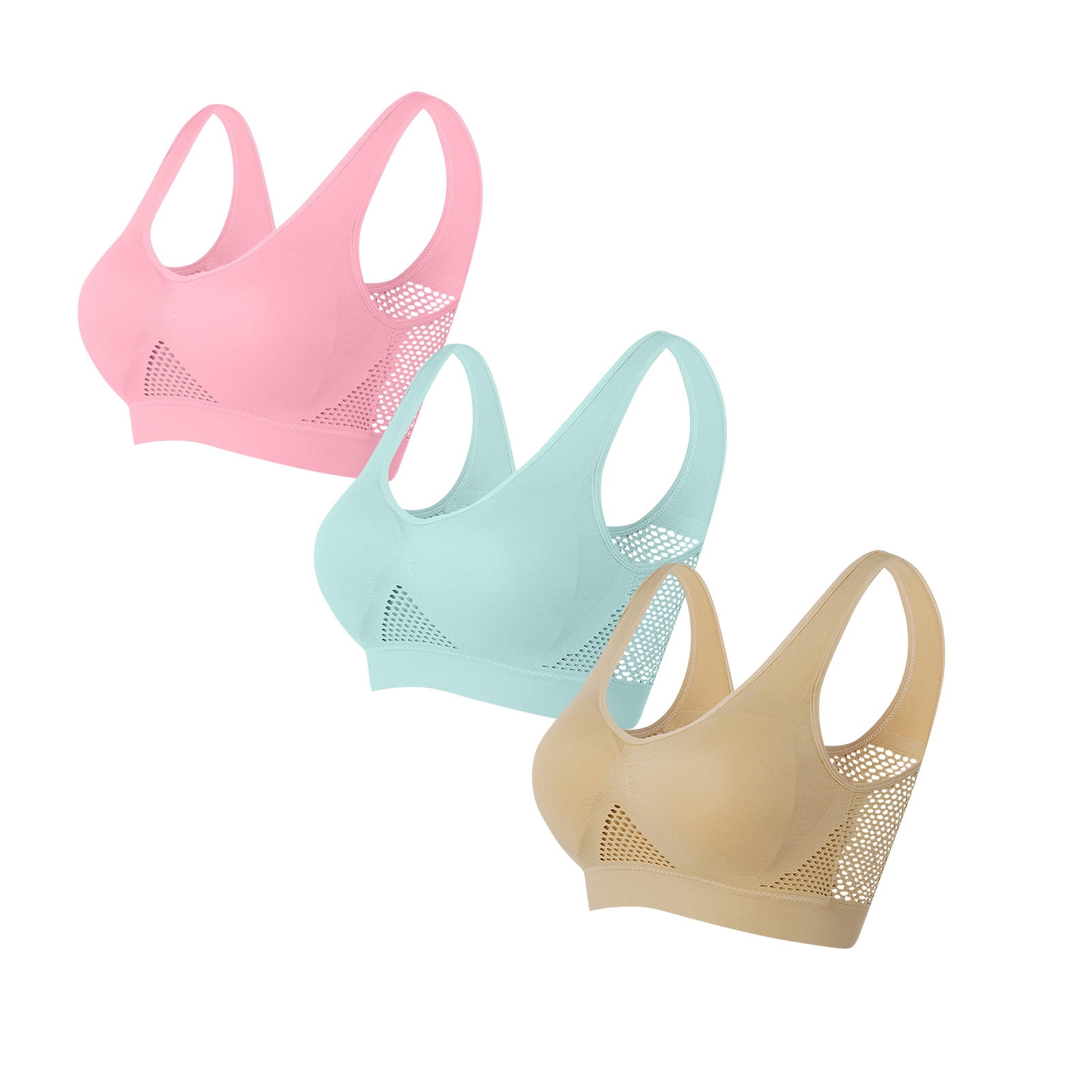 Bras for Women New 3pc Woman's Solid Color Gathered Together Large Size ...