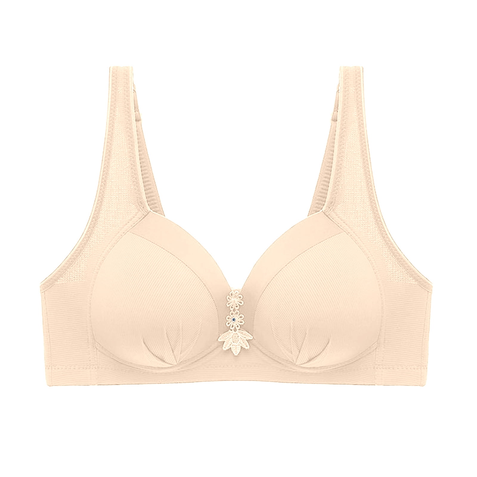 Bras for Women No Steel Ring Thin Women Bra Solid Color Embroidered ...