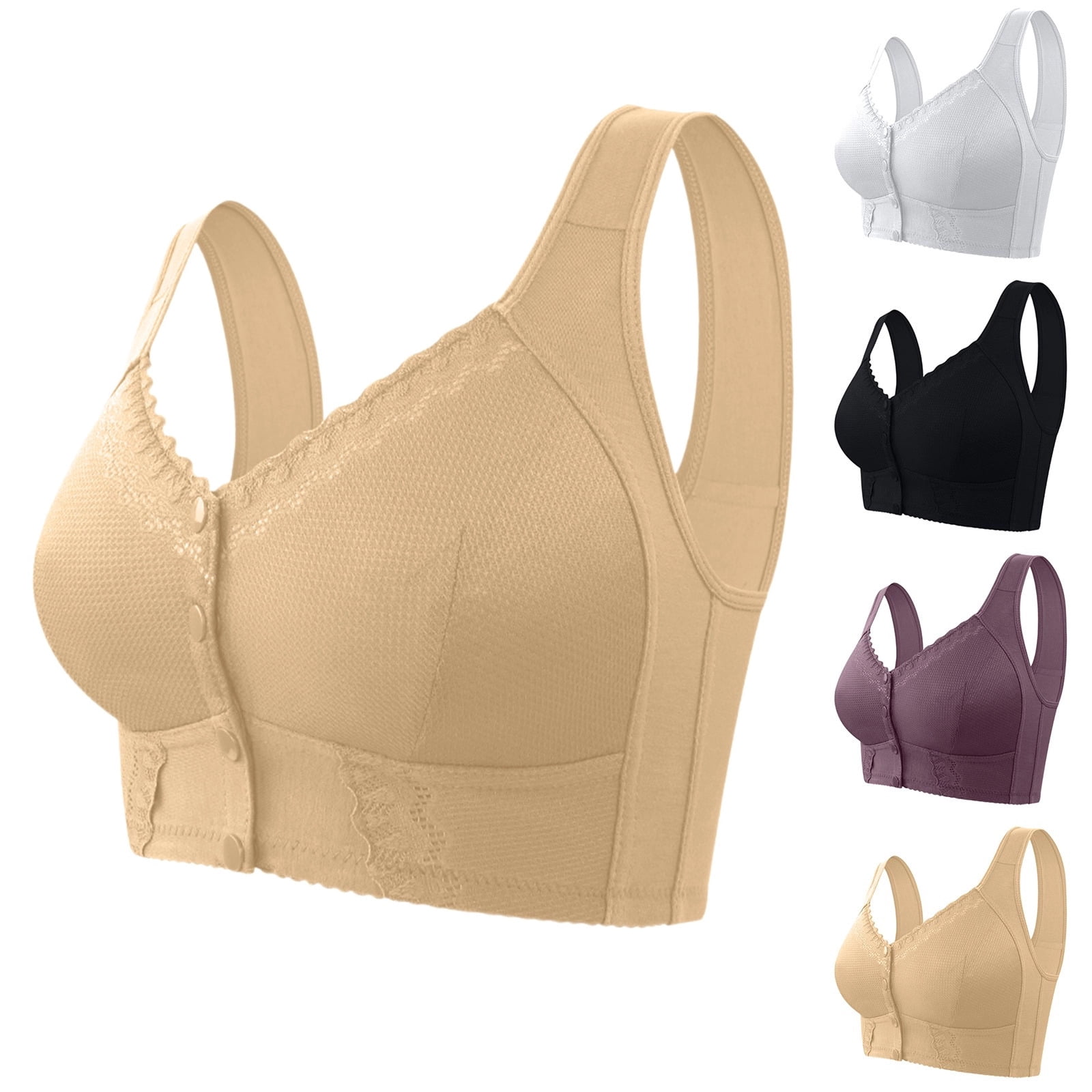 Bras for Women No Underwire Comfortable Full Coverage Front Closure ...