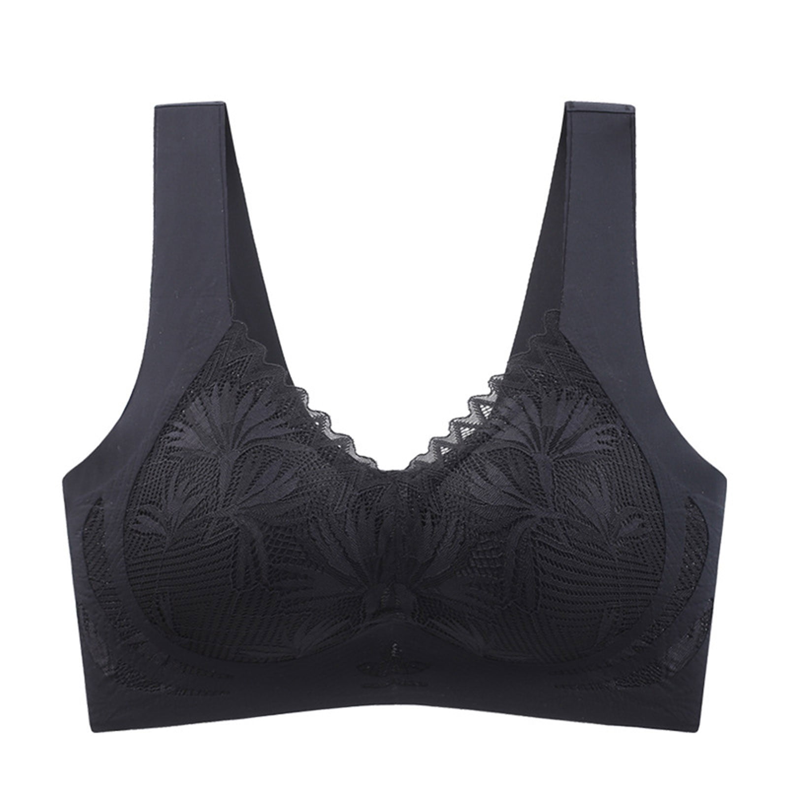 Bras For Women No Underwire Front Side Buckle Lace Edge Without Steel Ring Movement Seamless