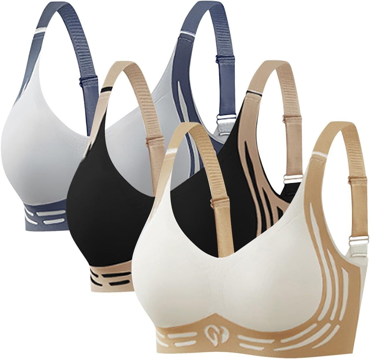 Bras for Women No Underwire Full Coverage Seamless Everyday Bra Push up ...