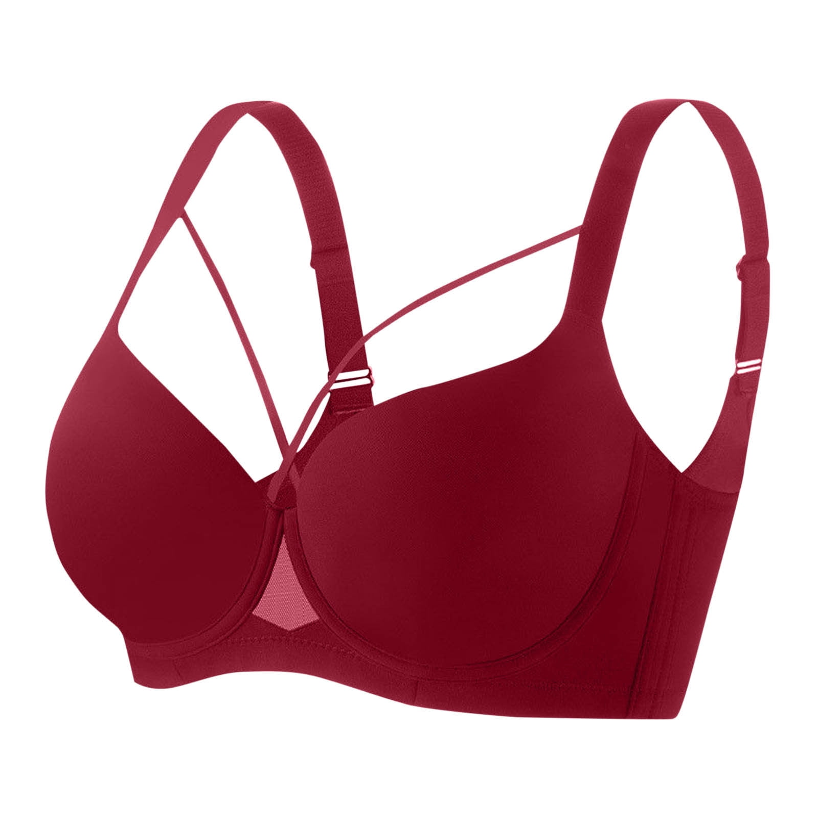 Bras for Women No Underwire Full Coverage Sheer Mesh Wireless Regular ...