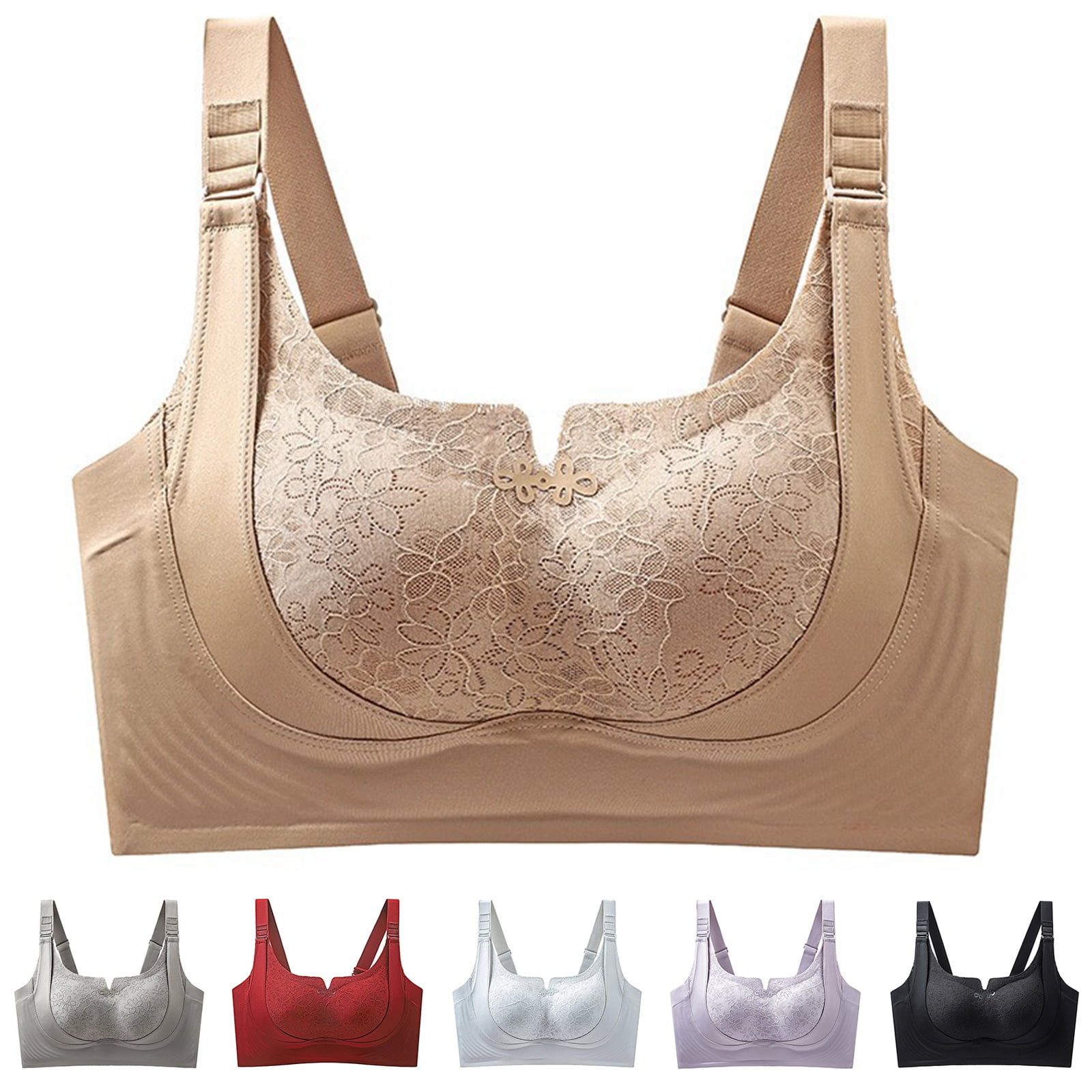 Bras for Women No Underwire, Push Up Lifting Lace Bra, Plus Size ...