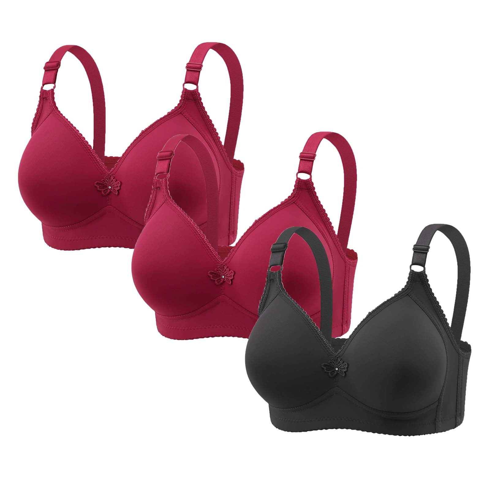 Bras for Women No Underwire Push up New 3pc Women's Solid Color ...