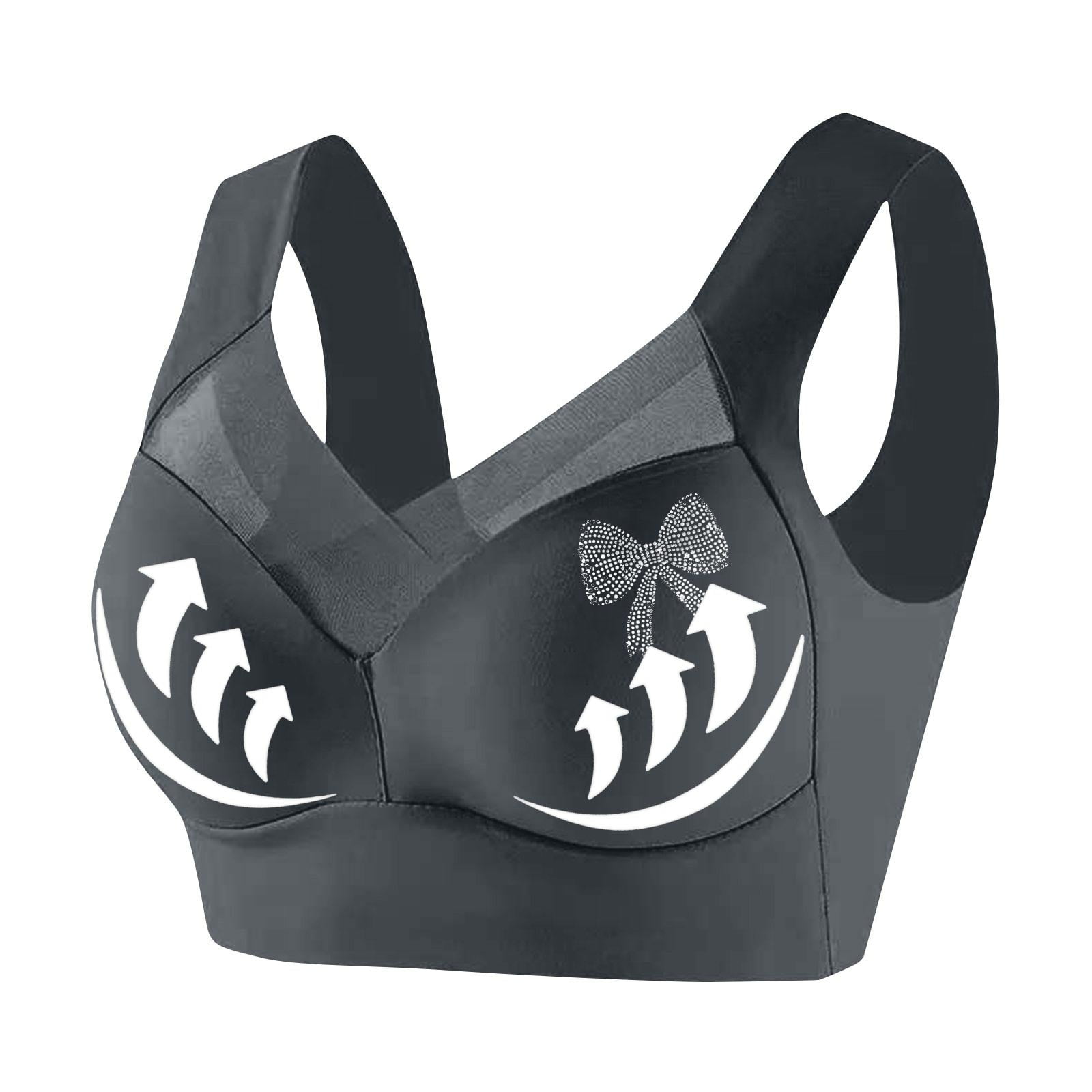 Bras for Women No Underwire Wireless Comfort Bra With Bow & Rhinestones ...