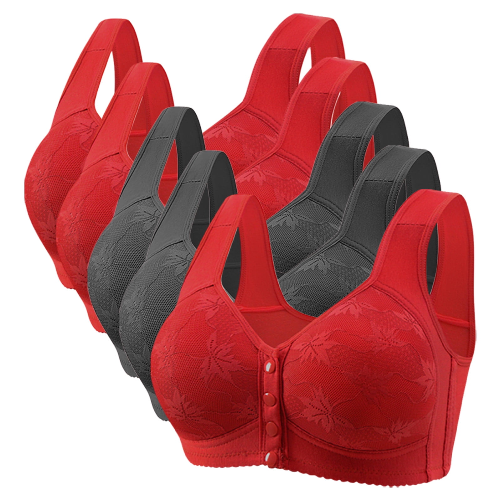 Bras for Women Packs Front Closure Bras Push up Bra Wireless Daisy Bras ...