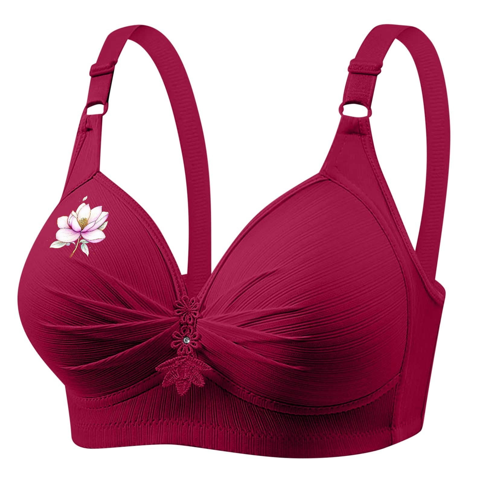 Bras for Women Plus Size Breathable Daily Underwear Small Print Bra ...