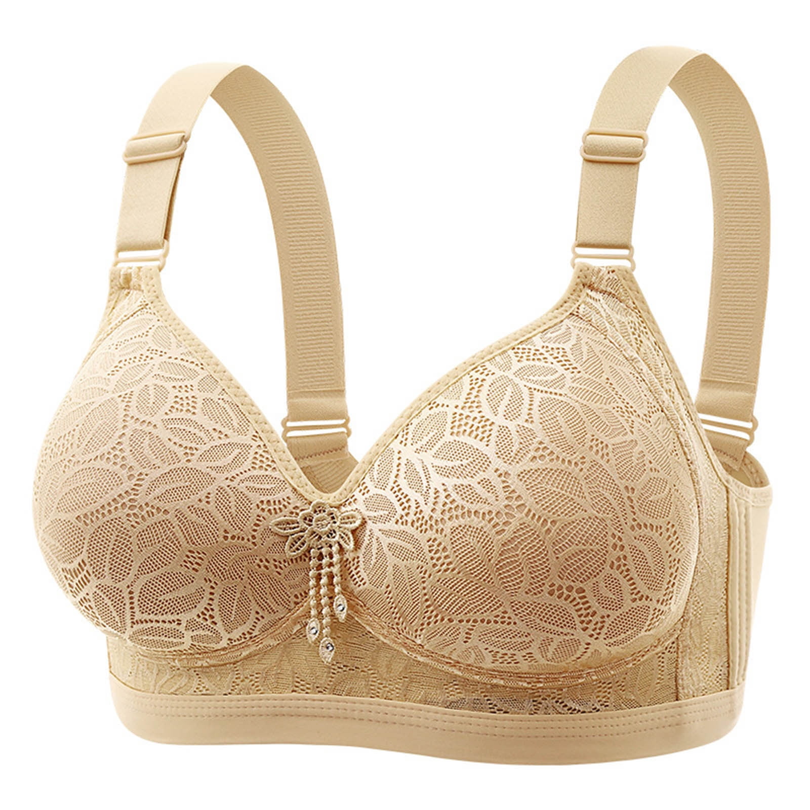 Bras for Women Plus Size Embroidery Steel Hoop Push Up Full Coverage ...
