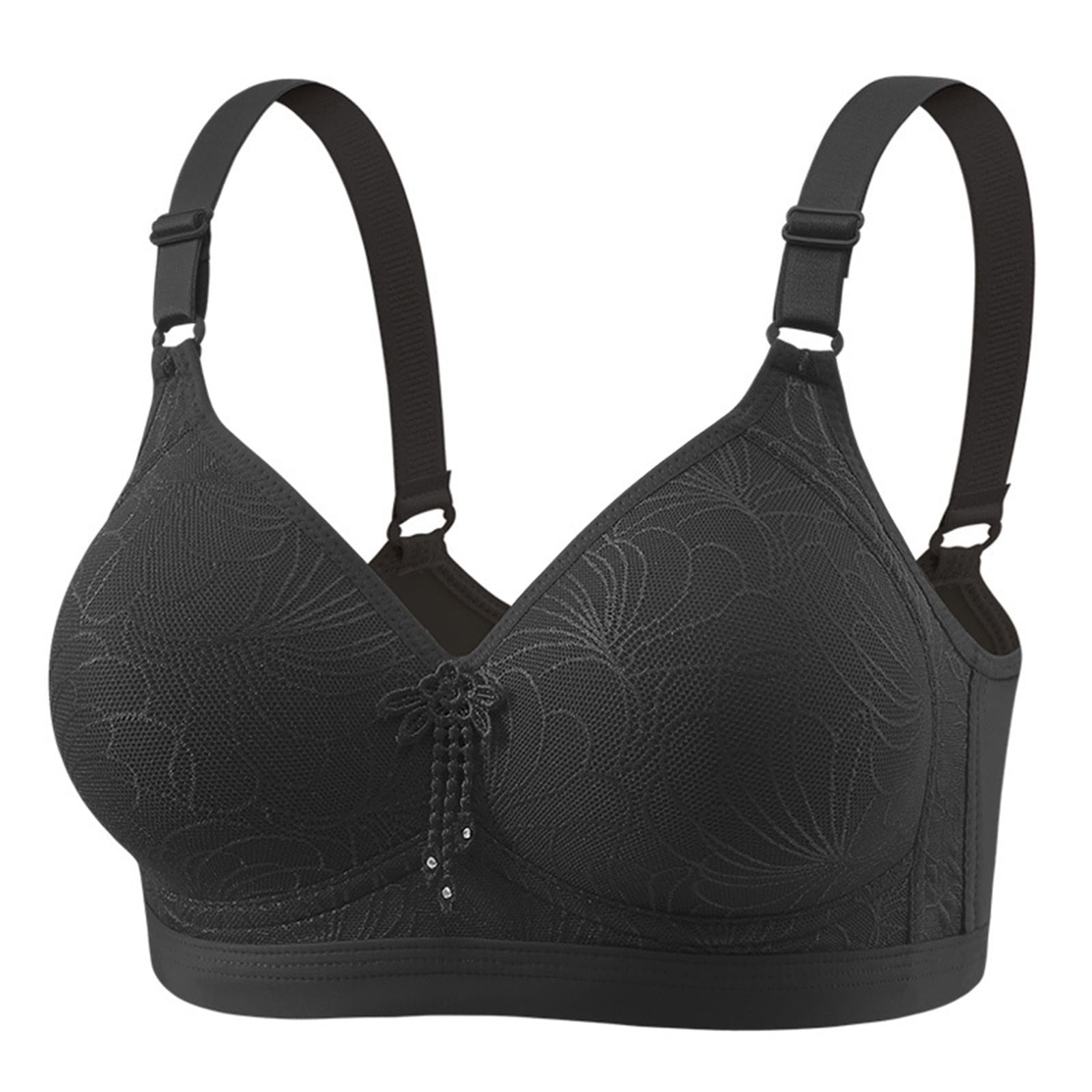 Bras for Women Plus Size Embroidery Steel Hoop Push Up Full Coverage ...