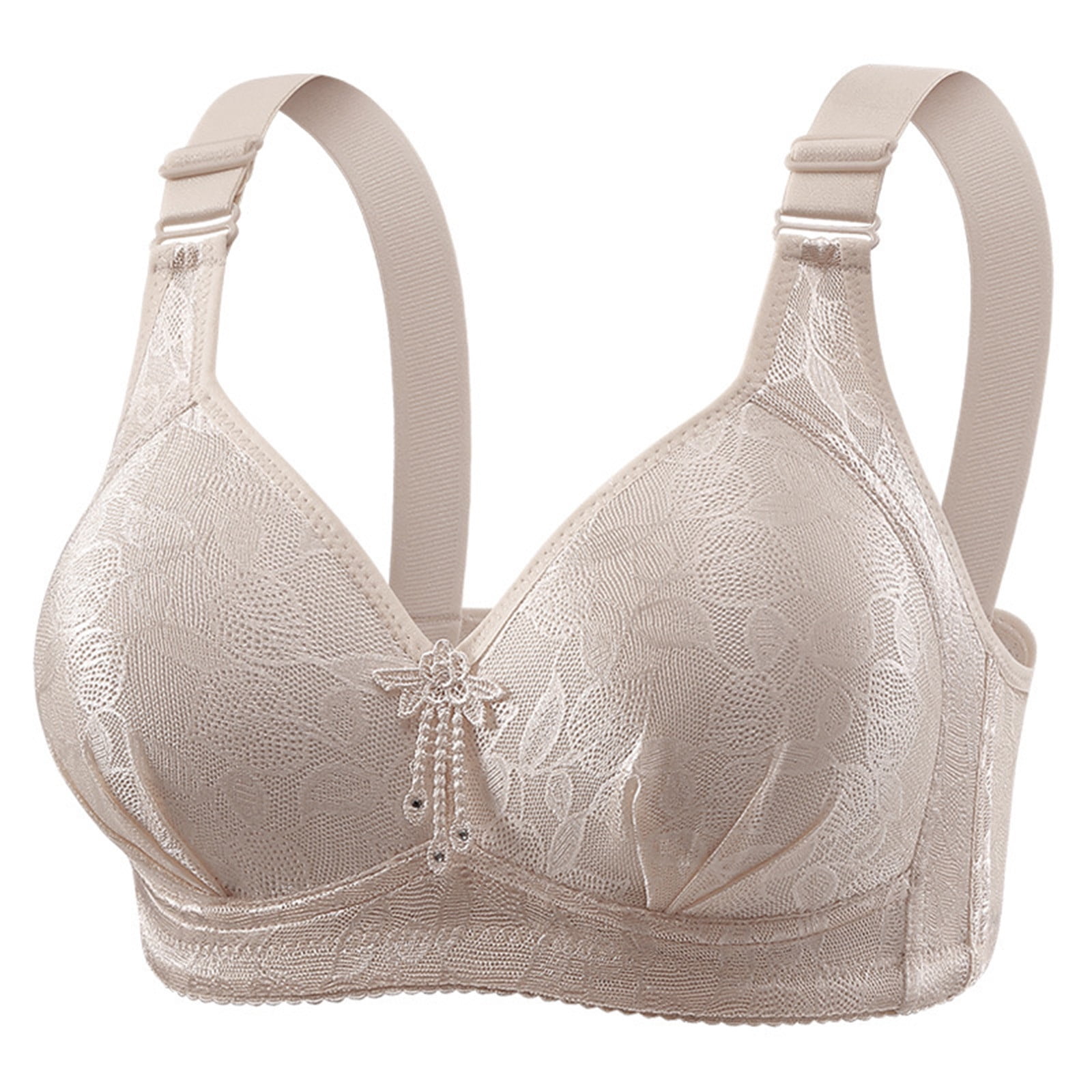 Bras for Women Plus Size Embroidery Steel Hoop Push Up Full Coverage ...