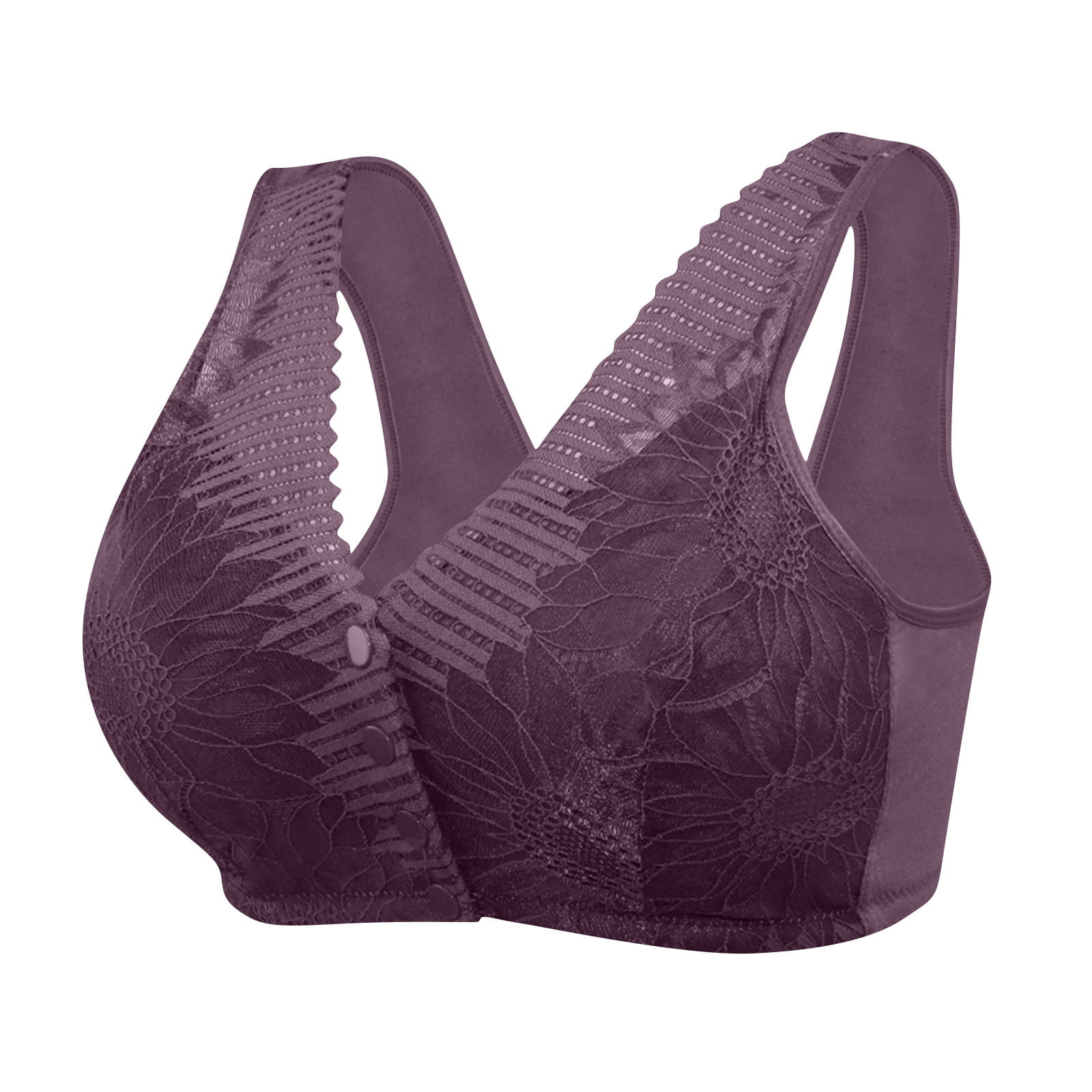 Bras for Women Plus Size Fashion Lace Lingerie Bra Wine S-3XL - Walmart.com