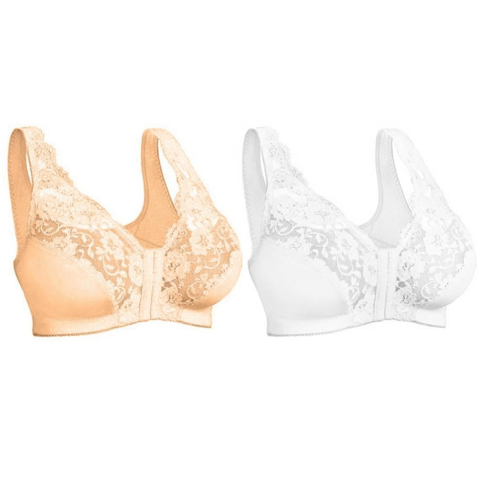 Bras for Women Plus Size Front Closure Back Support - Oversized Comfort ...