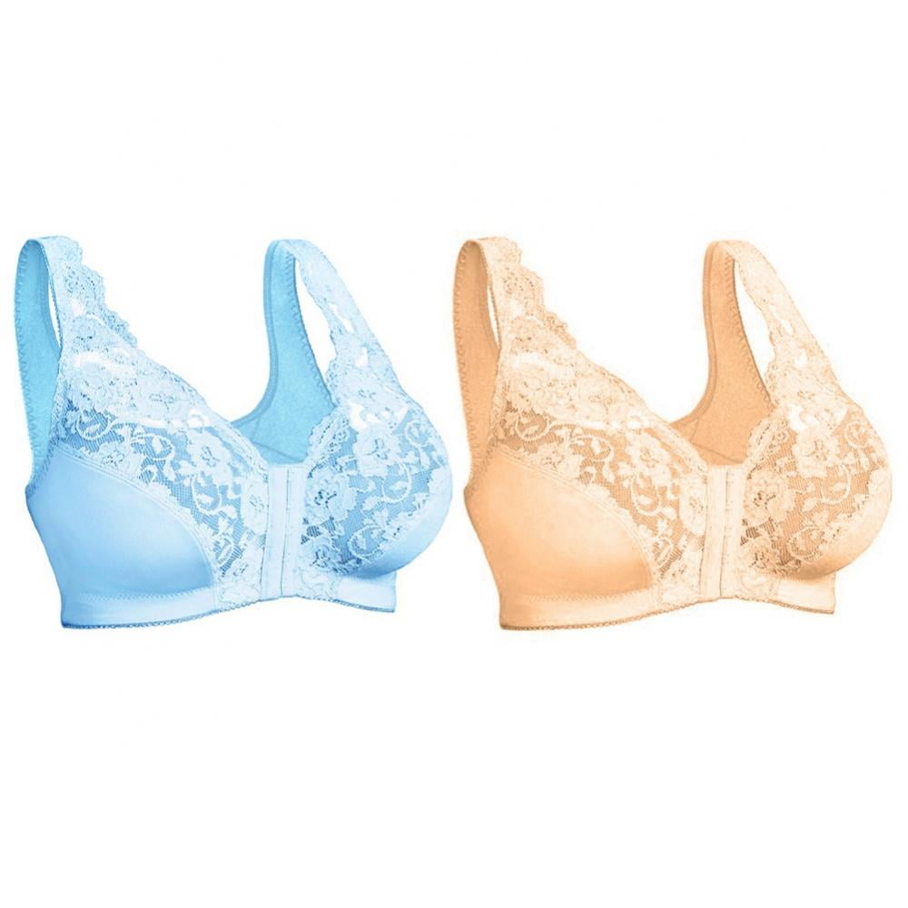 Bras for Women Plus Size Front Closure Back Support - Oversized Comfort ...