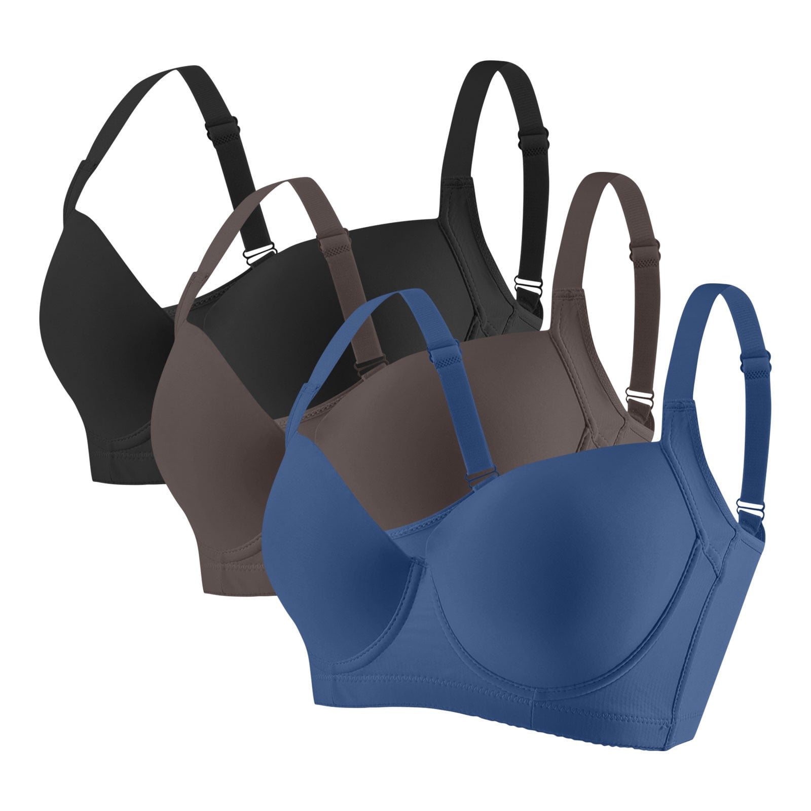 Bras for Women Plus Size Supportive Seamless Bras Underwear Full ...