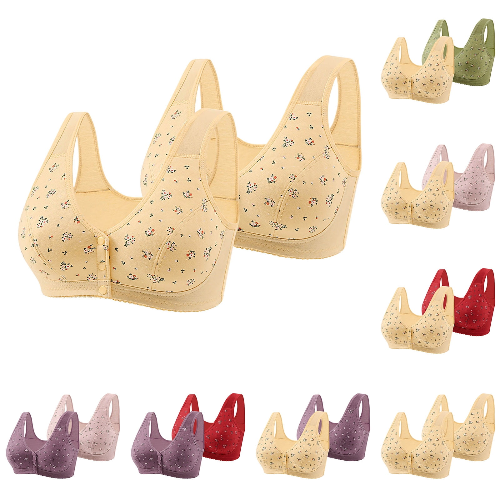 Bras for Women Printing Thin Style Ventilate Large Size Bra Without ...