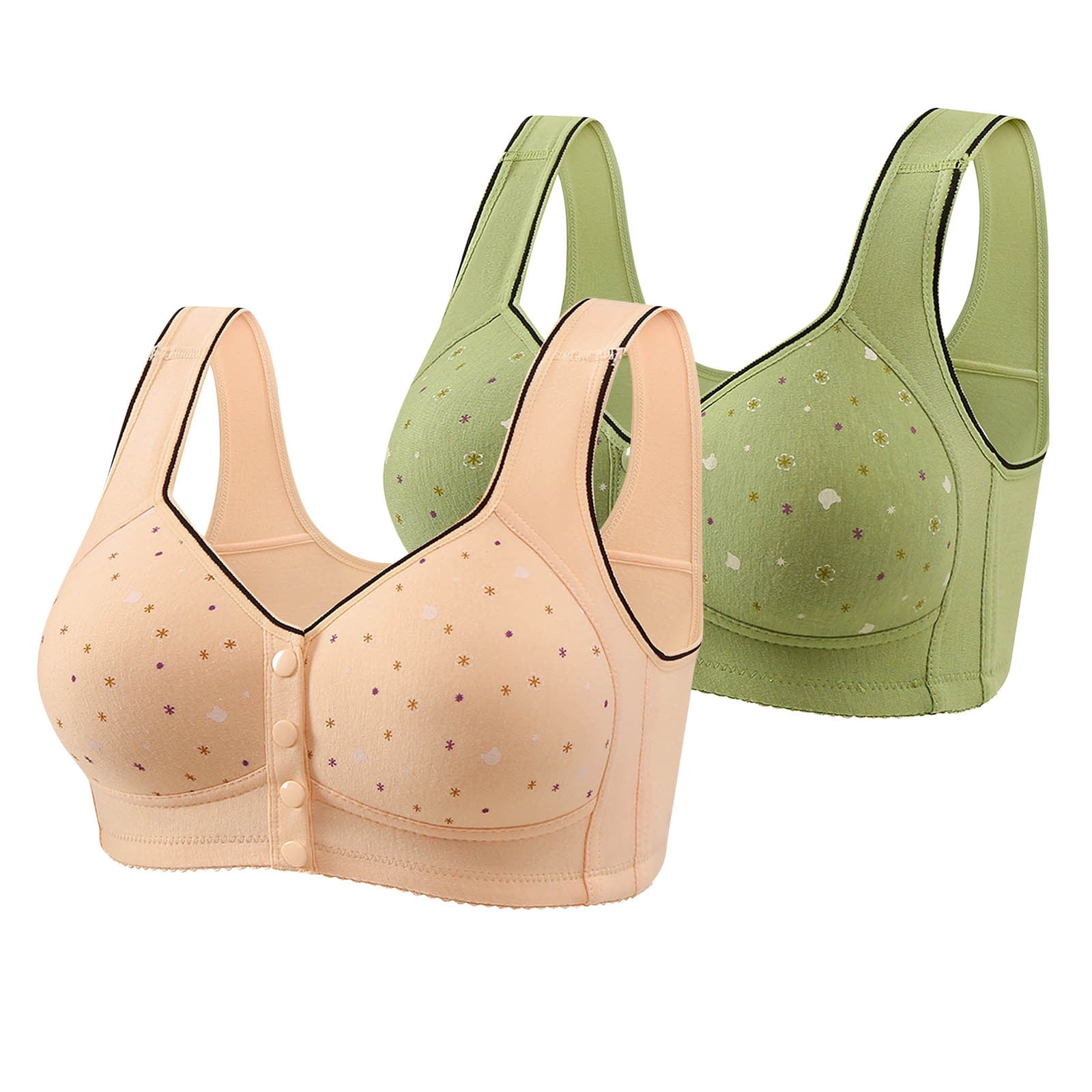 Bras for Women Printing Thin Style Ventilate Large Size Bra Without ...