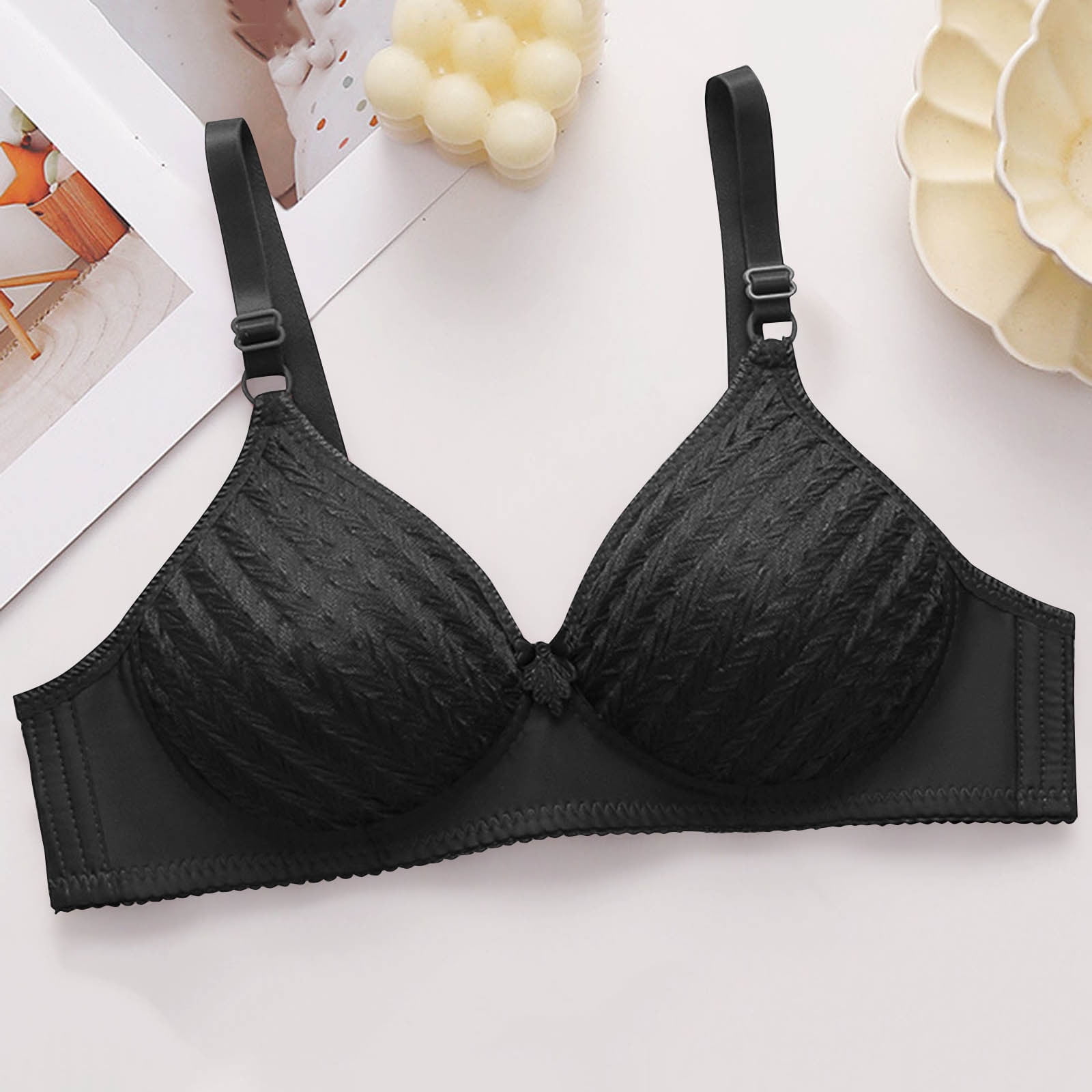 Bras for Women Push Up Women's Embroidery Back Buckle Thin Style ...