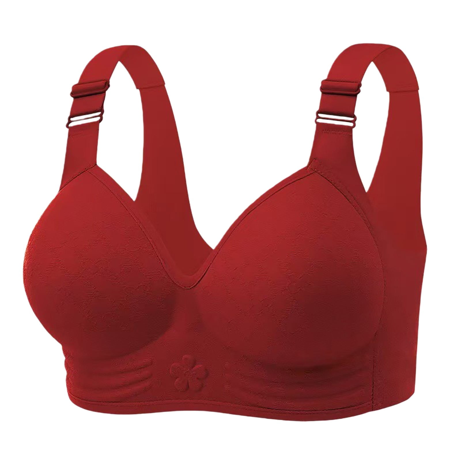 Bras for Women Red Polyester,Spandex Wireless Supportive Full Coverage ...