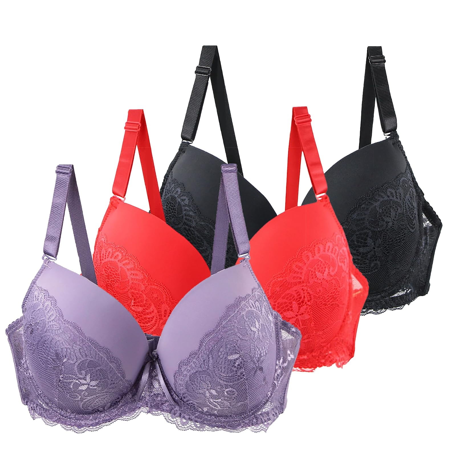 Bras for Women Smoothing Wireless Comfortable Bag 3 Strap Set Sexy Big ...