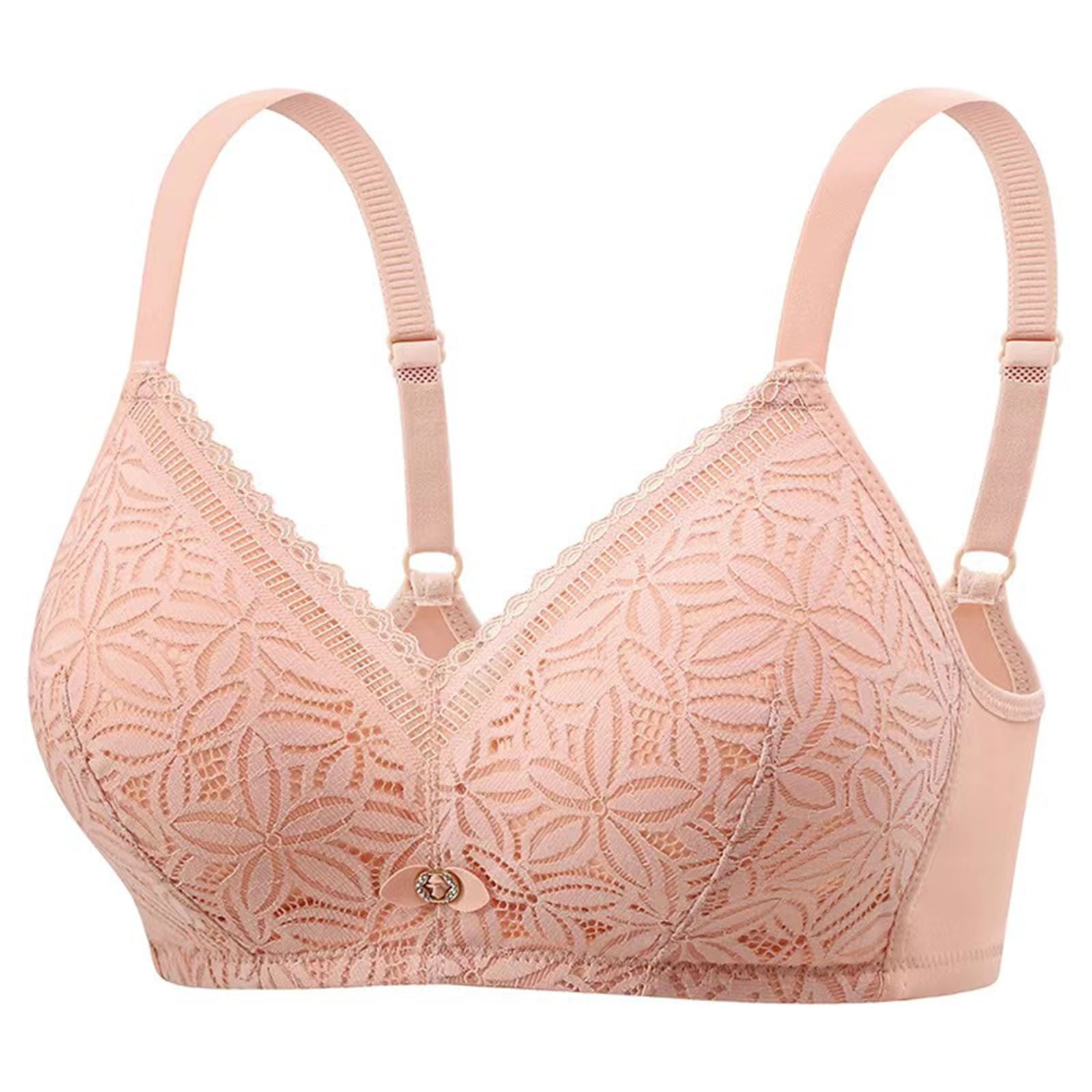 Bras for Women Solid Color Lace Thin Style Ventilate Back Buckle Bra ...